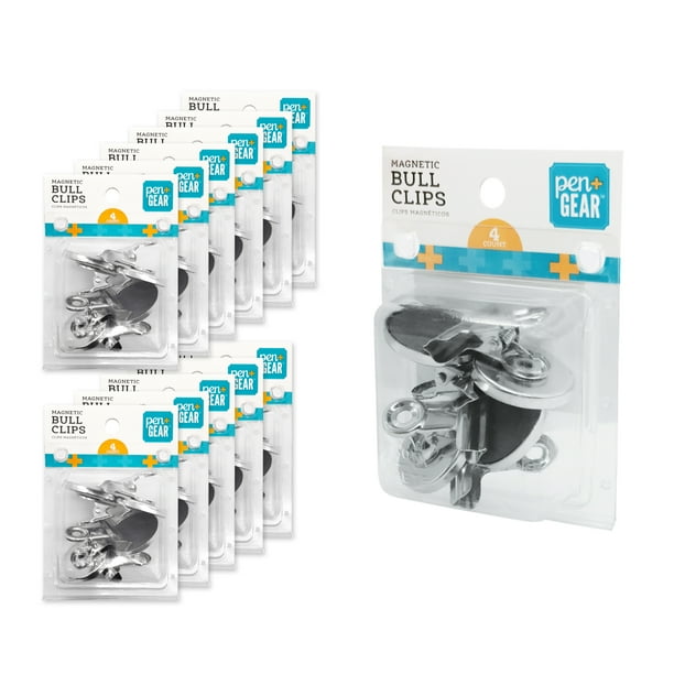 Pen+Gear Magnetic Bull Clips, 12 Pack, 4 Pieces per Pack, 48 Clips ...