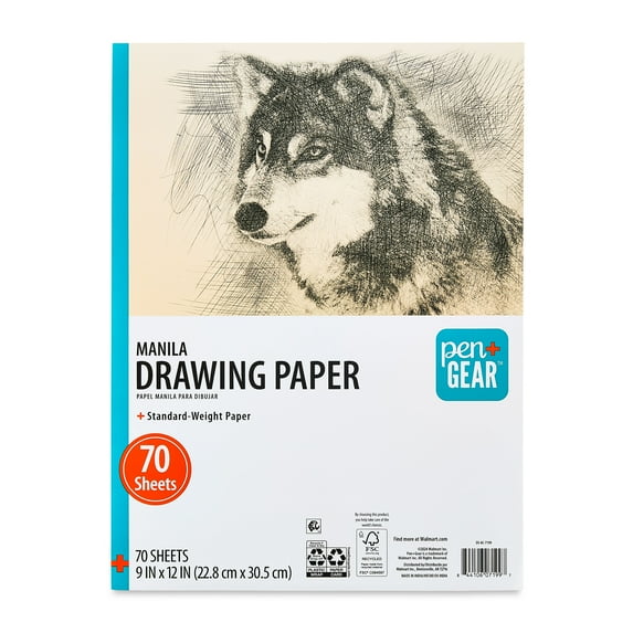 Pen+Gear Manila Drawing Paper, 9" x 12", 70 Count - Walmart.com