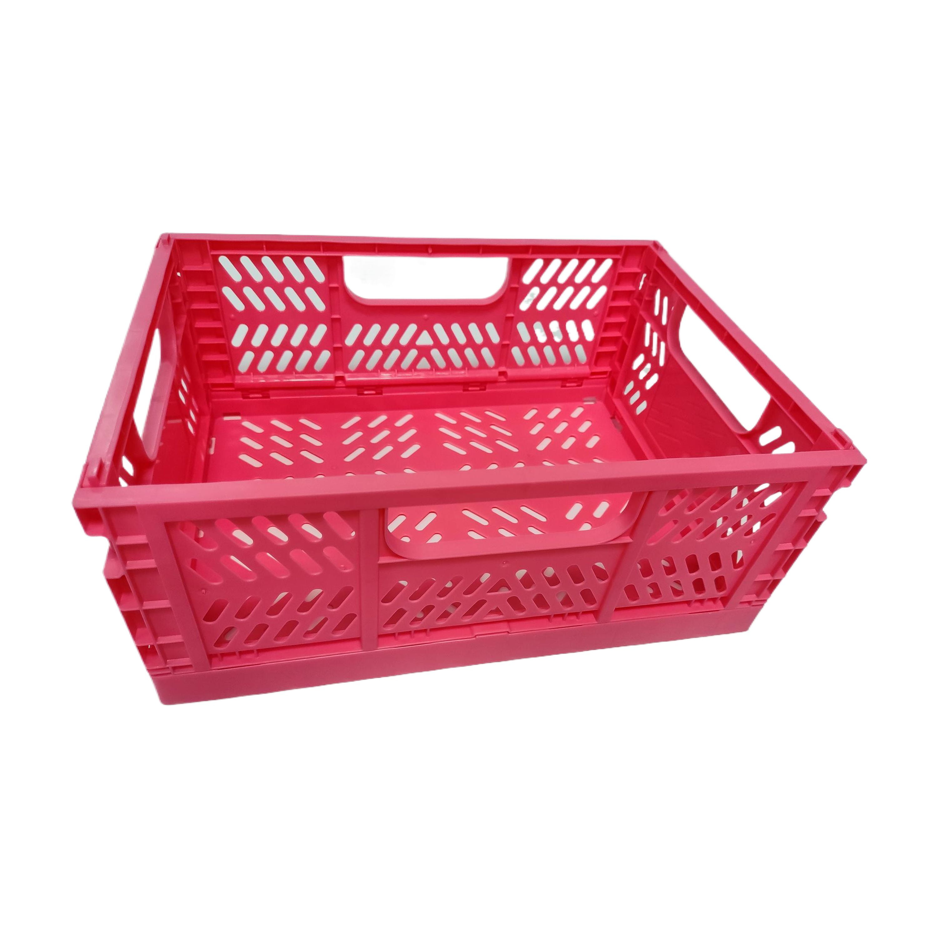 Pen+Gear Medium Collapsible Crate Coral Desktop Organizers - Walmart.com