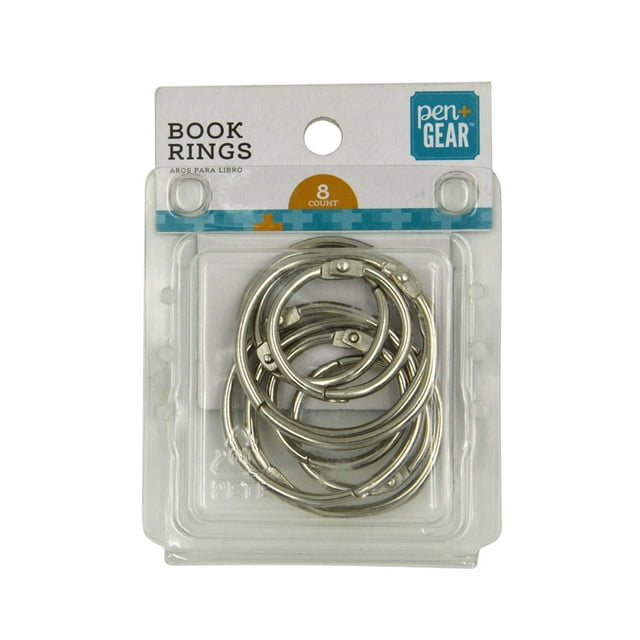 Pen + Gear Metal Book Rings, 8 Counts, Silver - Walmart.com