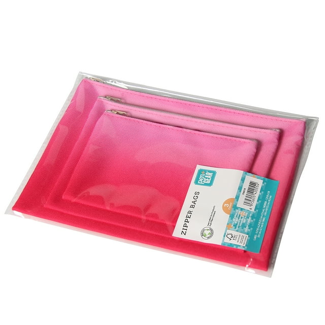Pen+Gear Multifunctional File Organizer Bags with Zipper, 3-Pack, Pink ...