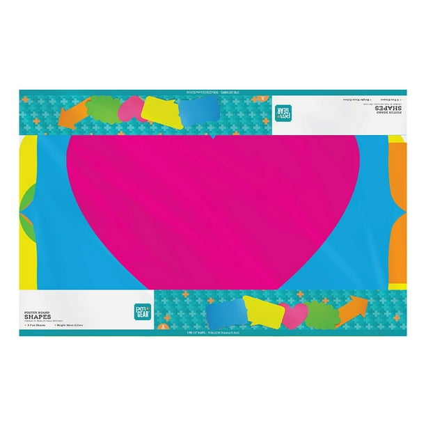Pen + Gear Neon Assorted Poster Board Shapes, 14"x22", 5 /Pack ...
