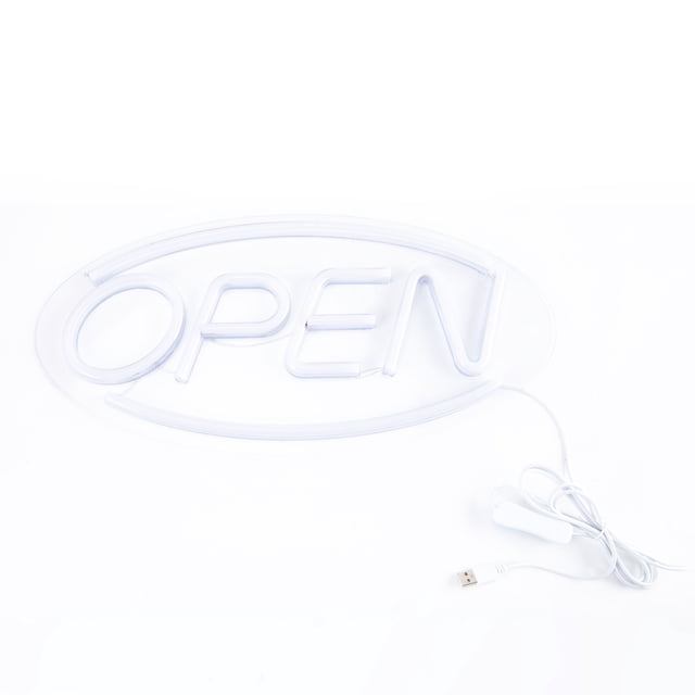 Pen+Gear Neon LED Open Sign, 17.7 x 8.7 in, Red and Blue Lights, Plug ...