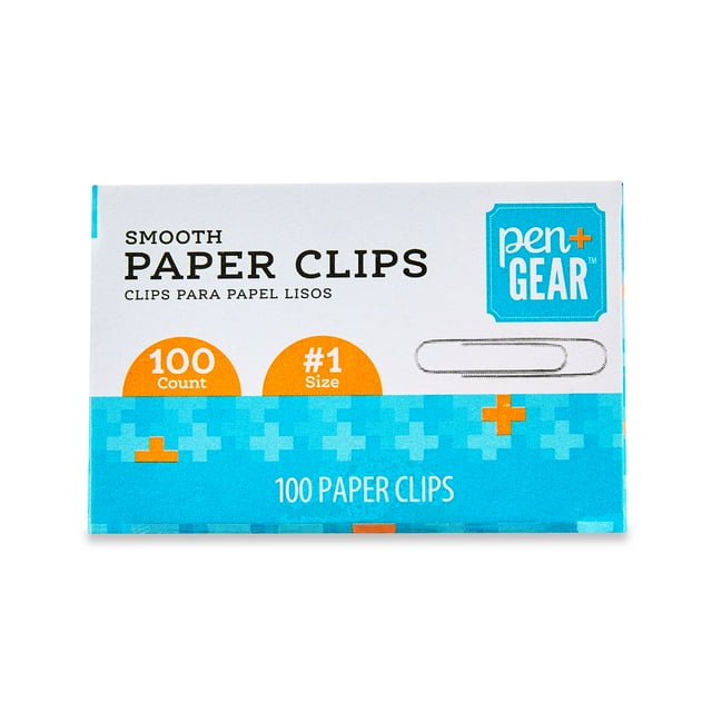 Pen+Gear No. 1 Size Smooth Paper Clips, Silver, 100 Count - Walmart.com