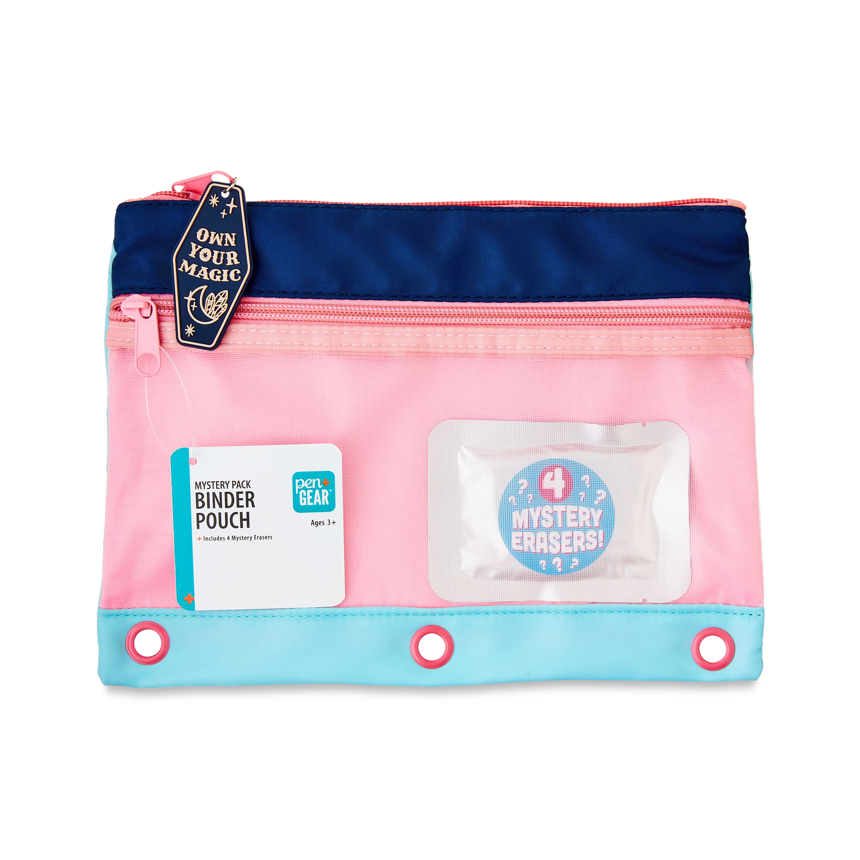 Pen+Gear Own Your Magic 3 Ring Binder Pencil Pouch with Zipper and 4 ...