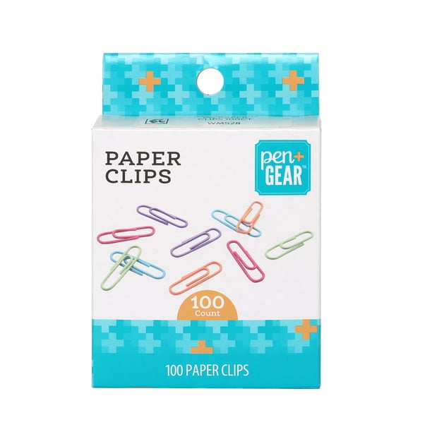 Pen + Gear Paper Clip,100 Count,28mm,Vinyl Coated,Orange,Purple,Blue ...
