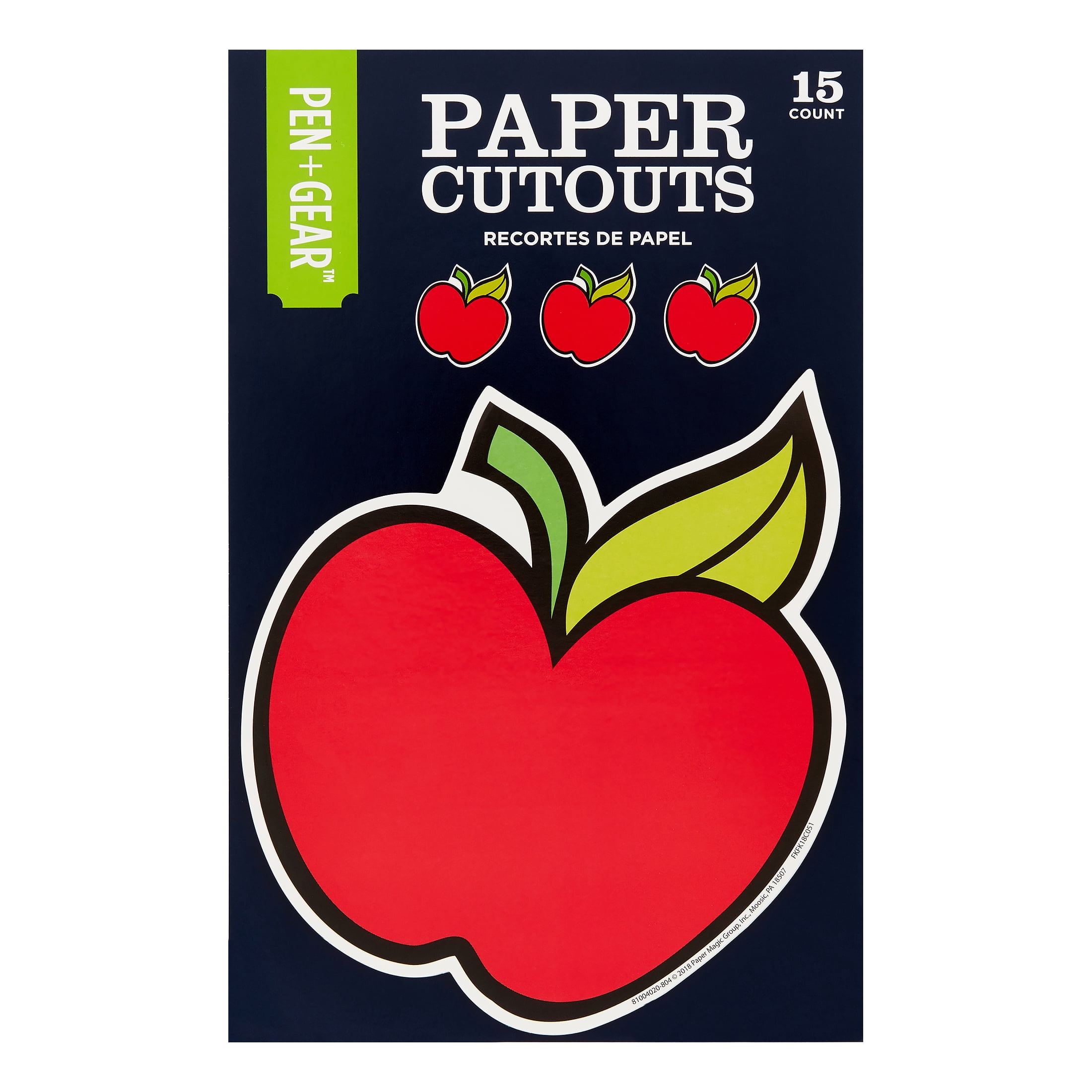 Pen + Gear Paper Cut-Outs, Apple, 15 Count - Walmart Business Supplies