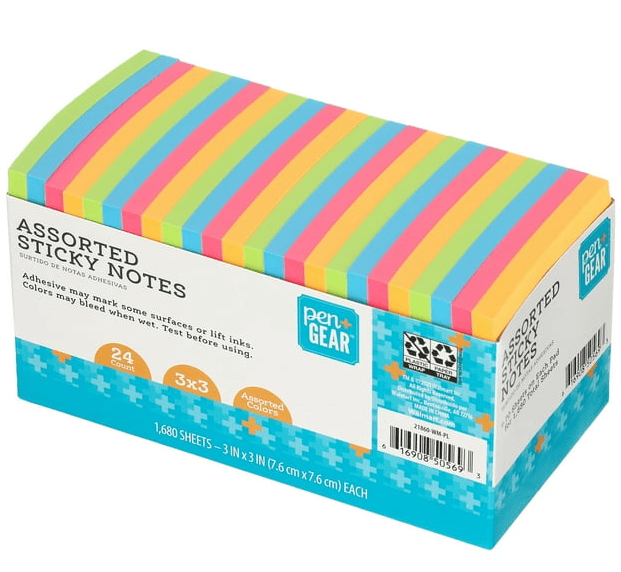Pen + Gear Paper Sticky Notes, Neon, 3" x 3", 1680 Sheets, 24 CountsPen ...