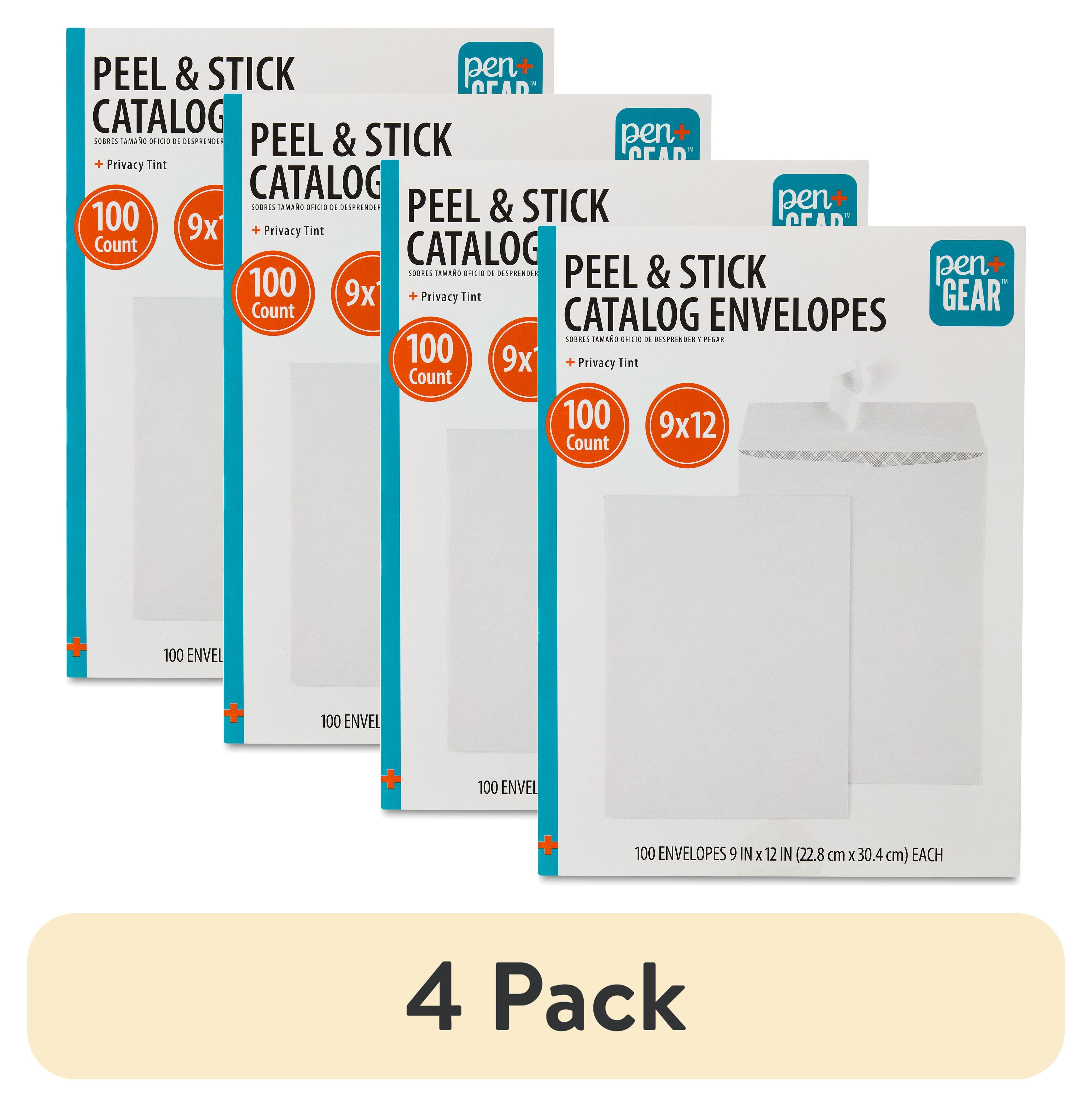 (4 pack) Pen+Gear Peel and Stick Catalog Envelopes, White, 9 in x 12 in ...