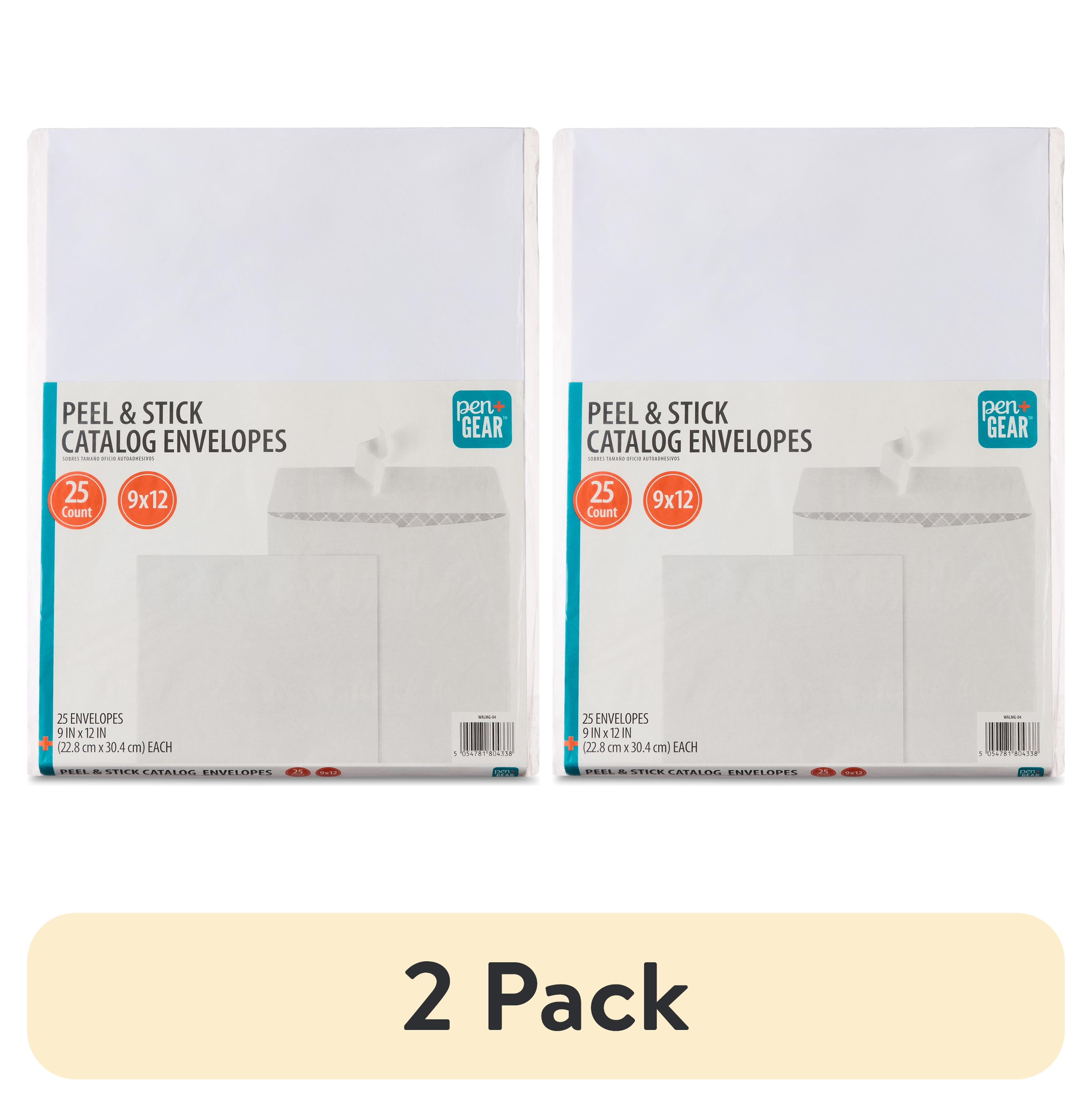 (2 pack) Pen+Gear Peel and Stick Catalog Envelopes, White, 9 in x 12 in ...