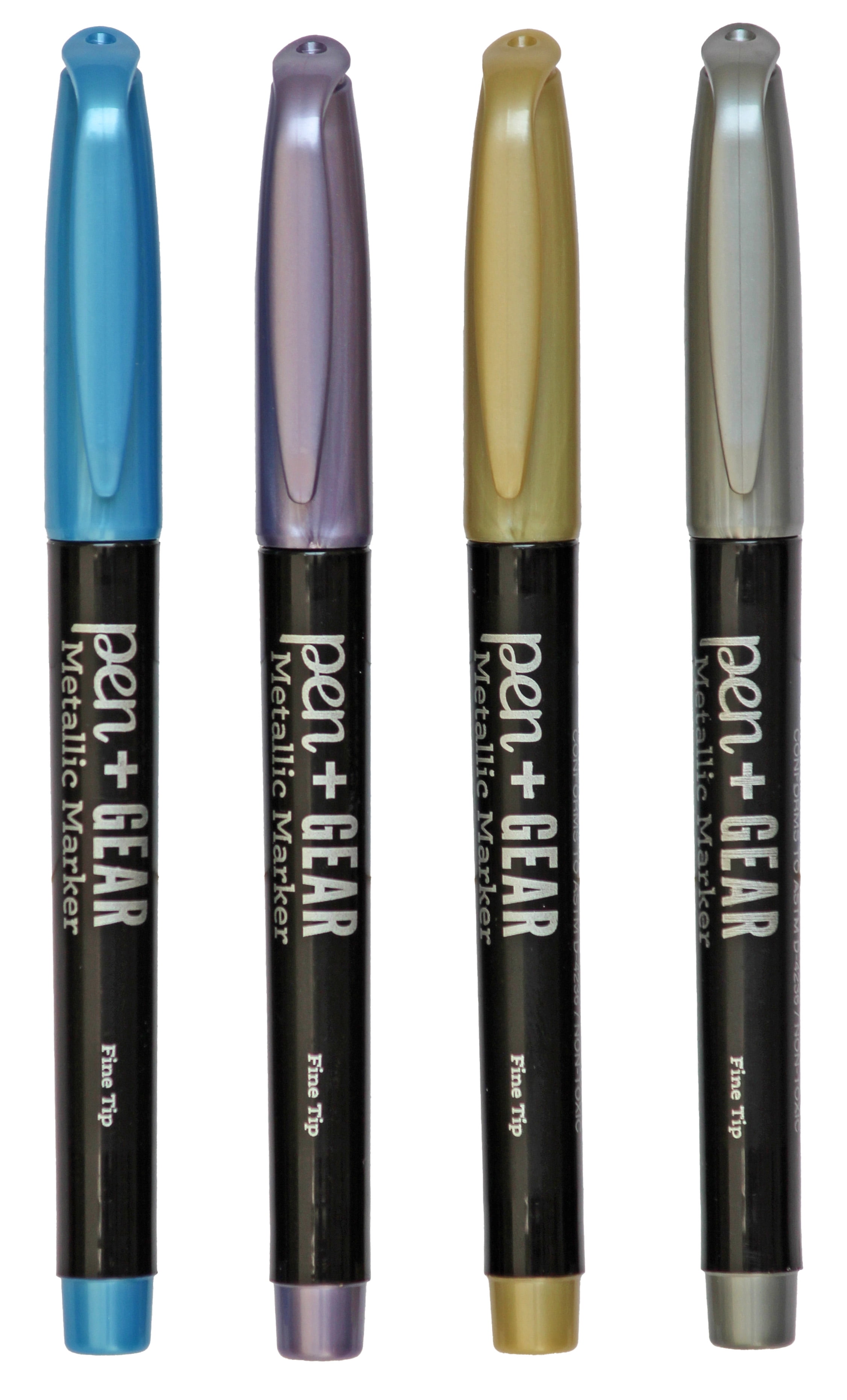 Pen+Gear Permanent Markers, Fine Tip, Assorted Metallic Colors, 4 Count ...