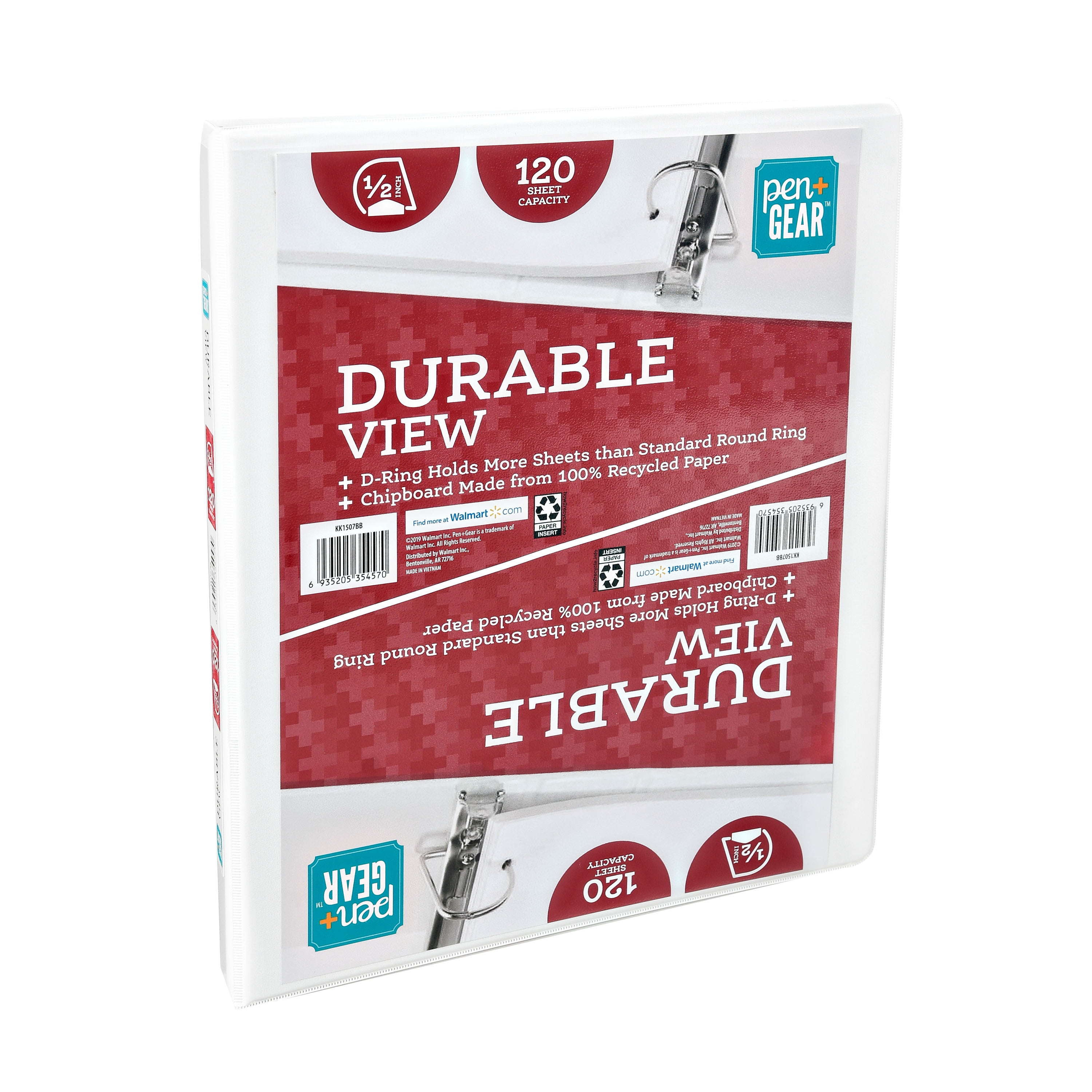 Pen + Gear Pg 0.5`` Durable Binder, White - Walmart.com