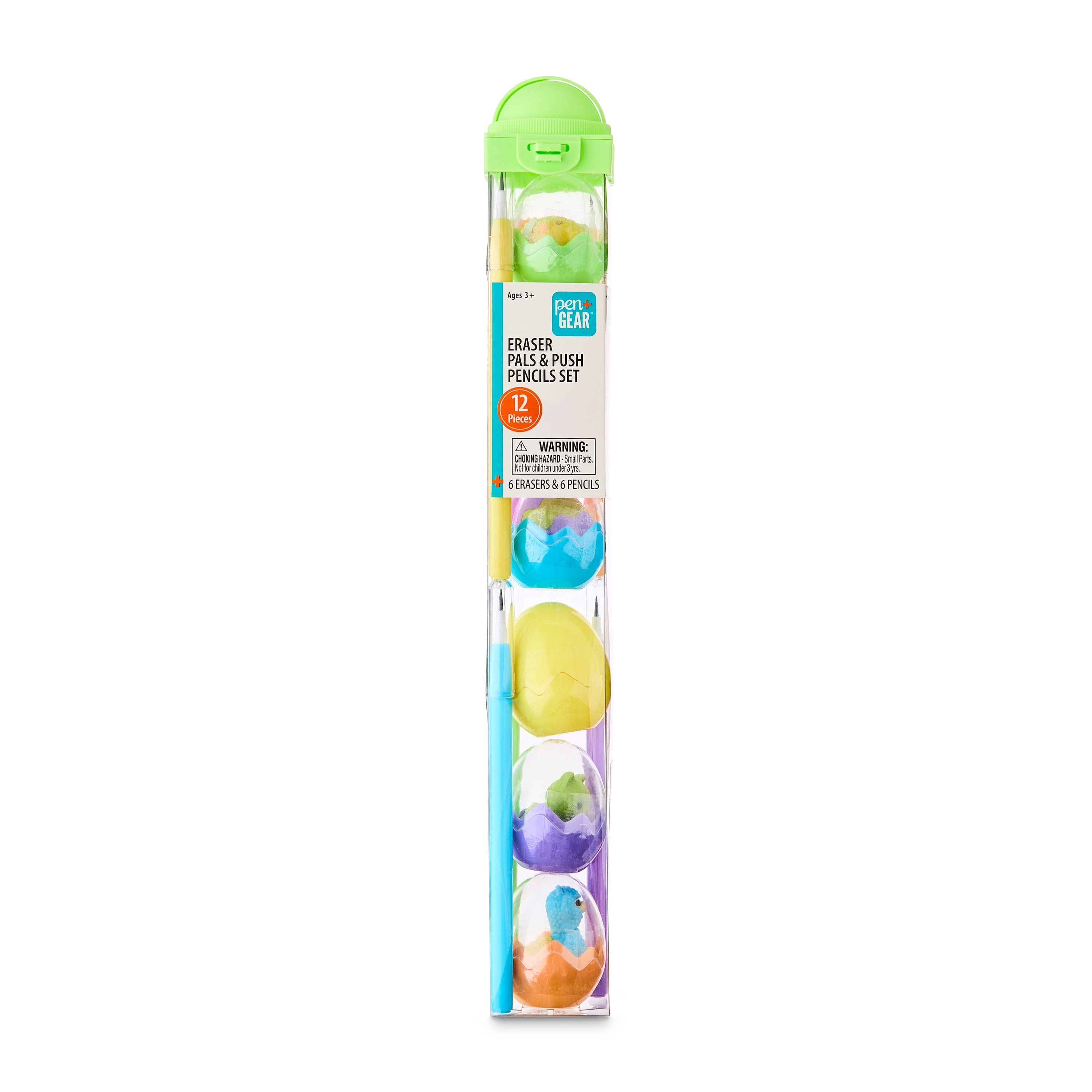 Pen+Gear Eraser Pals & Push Pencils, 6 Count, Green, Easter Basket ...