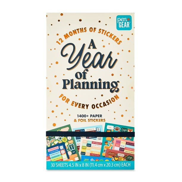 Pen+Gear Planning Sticker Book, Year of Planning, 30 Sheets - Walmart ...