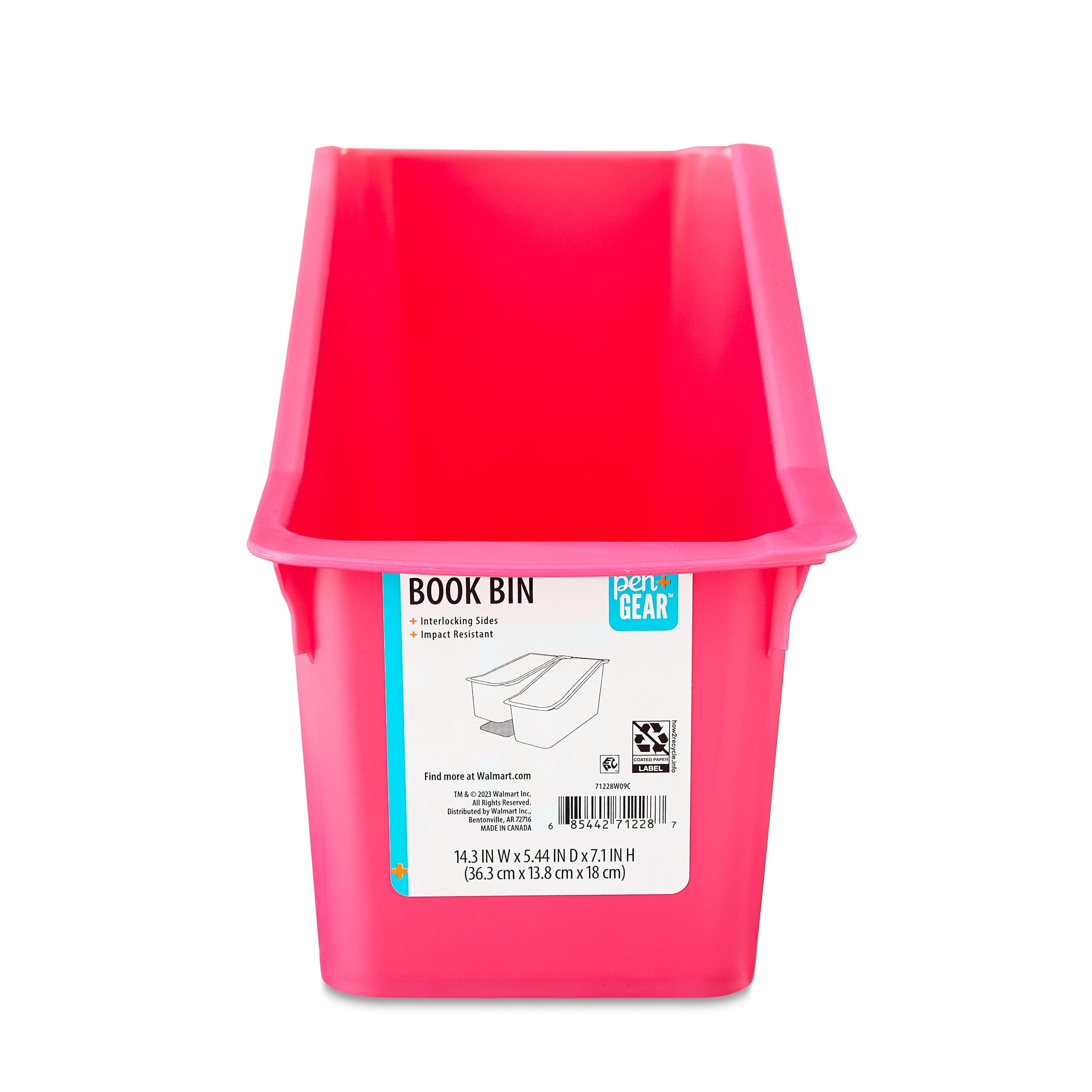 Pen+Gear Plastic Book Bin, Fuchsia Burst - Walmart Business Supplies