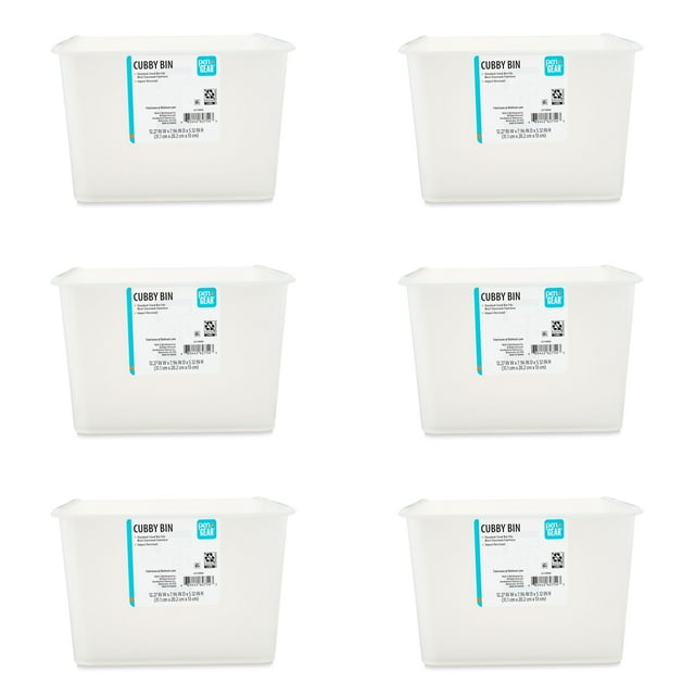 Pen+Gear Plastic Cubby Bin, Small Desktop Organizer, Clear, 6-Pack ...