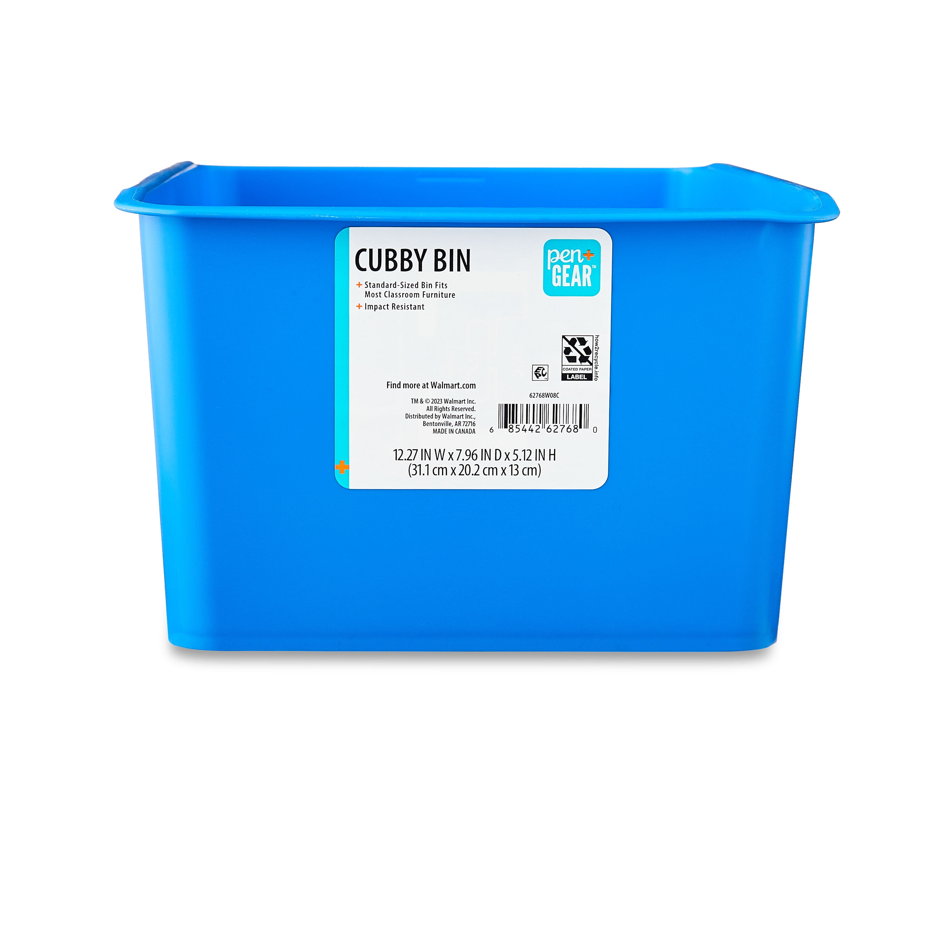 Pen+Gear Plastic Cubby Bin, Small Desktop Organizer, Cobalt Blue ...