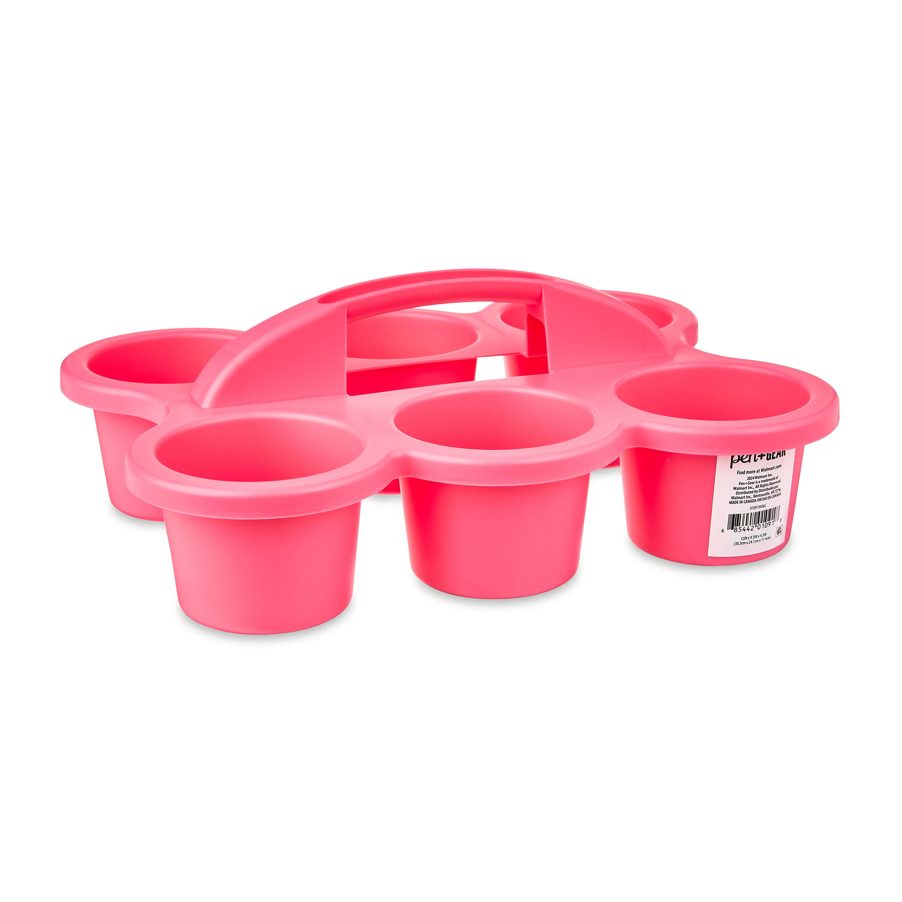 Pen+Gear Plastic Cup Caddy, Desktop Craft and Hobby Organizer, Coral ...