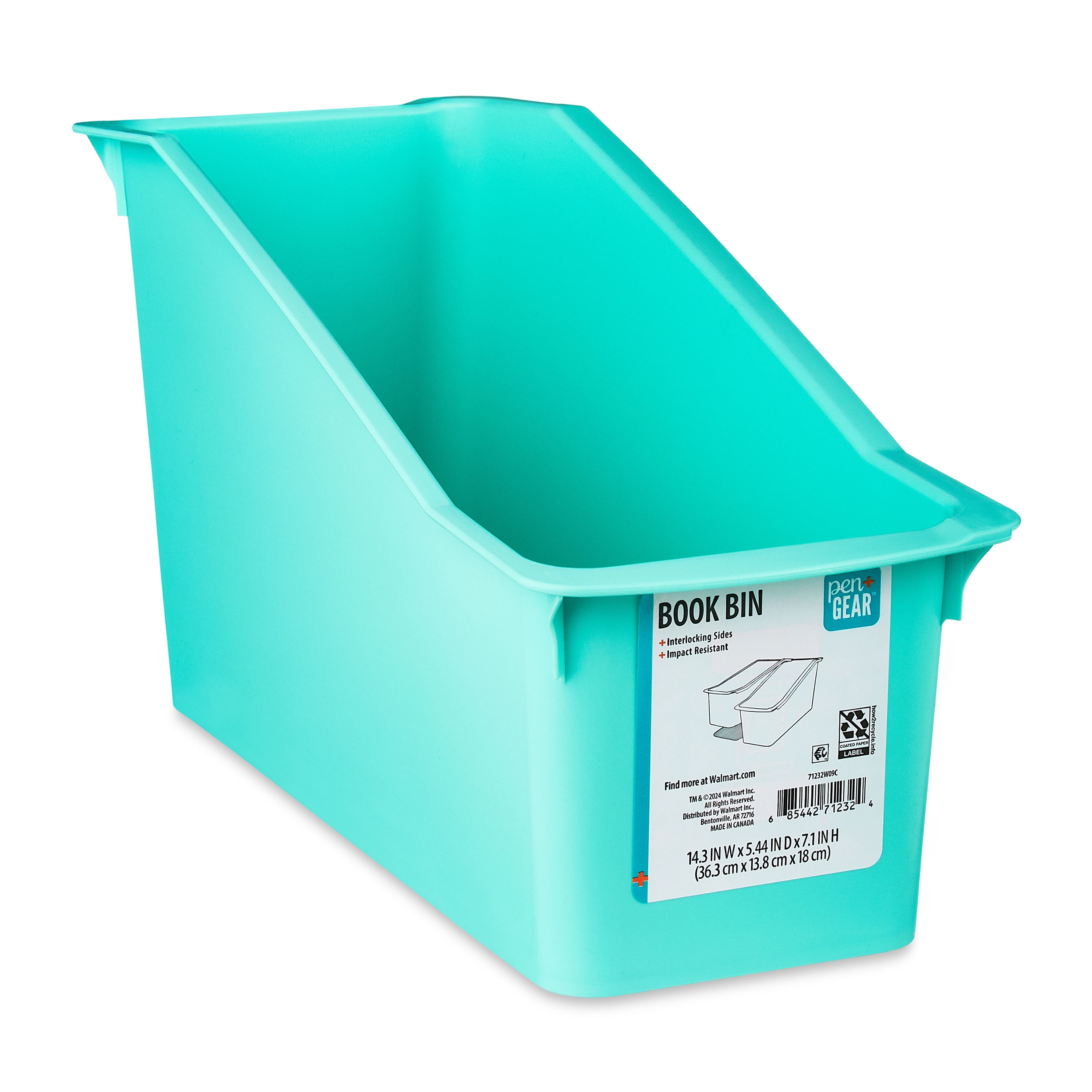 Pen+Gear Plastic Desktop Book Organizer Bin, Spearmint, 9-Pack ...