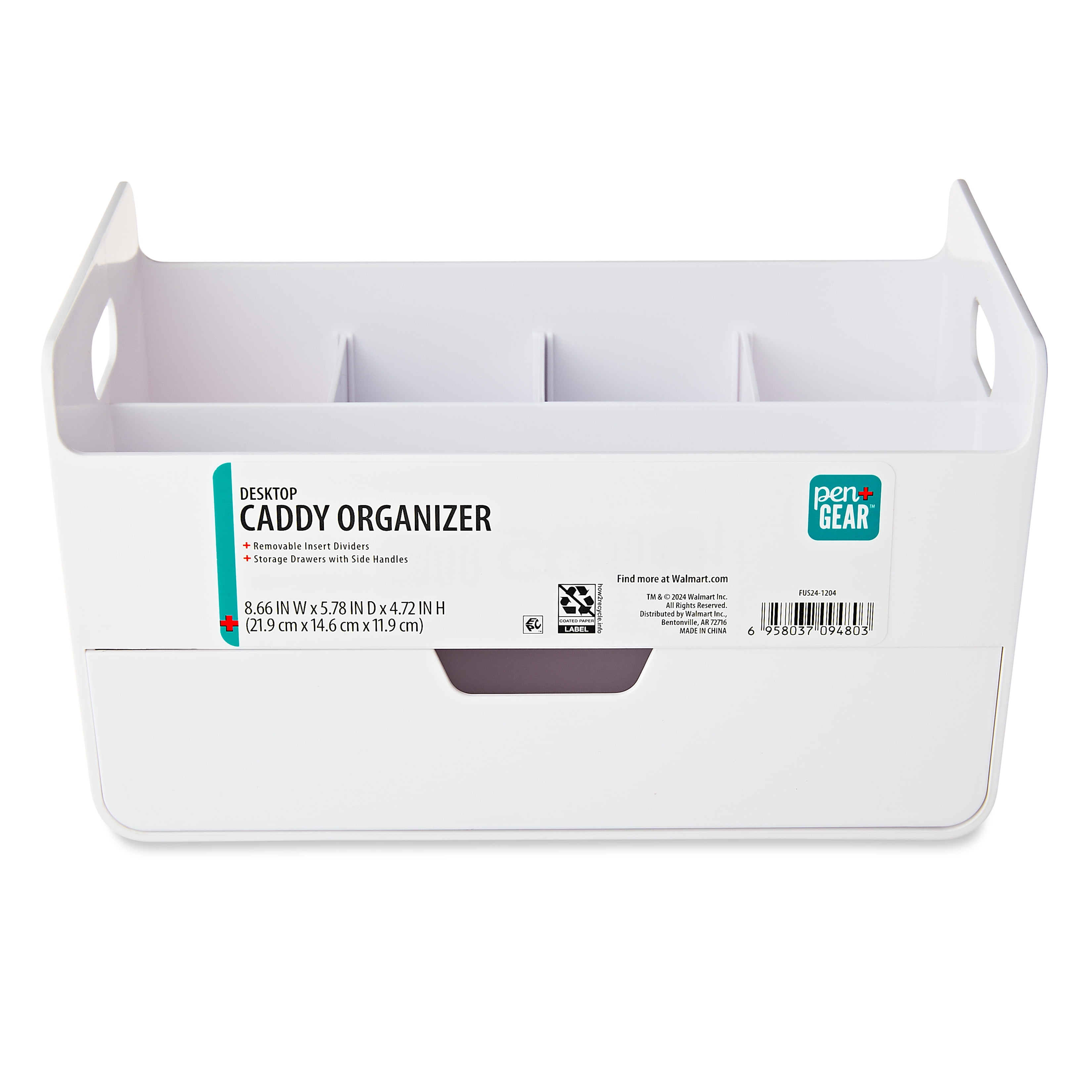 Pen+Gear Plastic Desktop Caddy Organizer White, Office Supply Storage ...