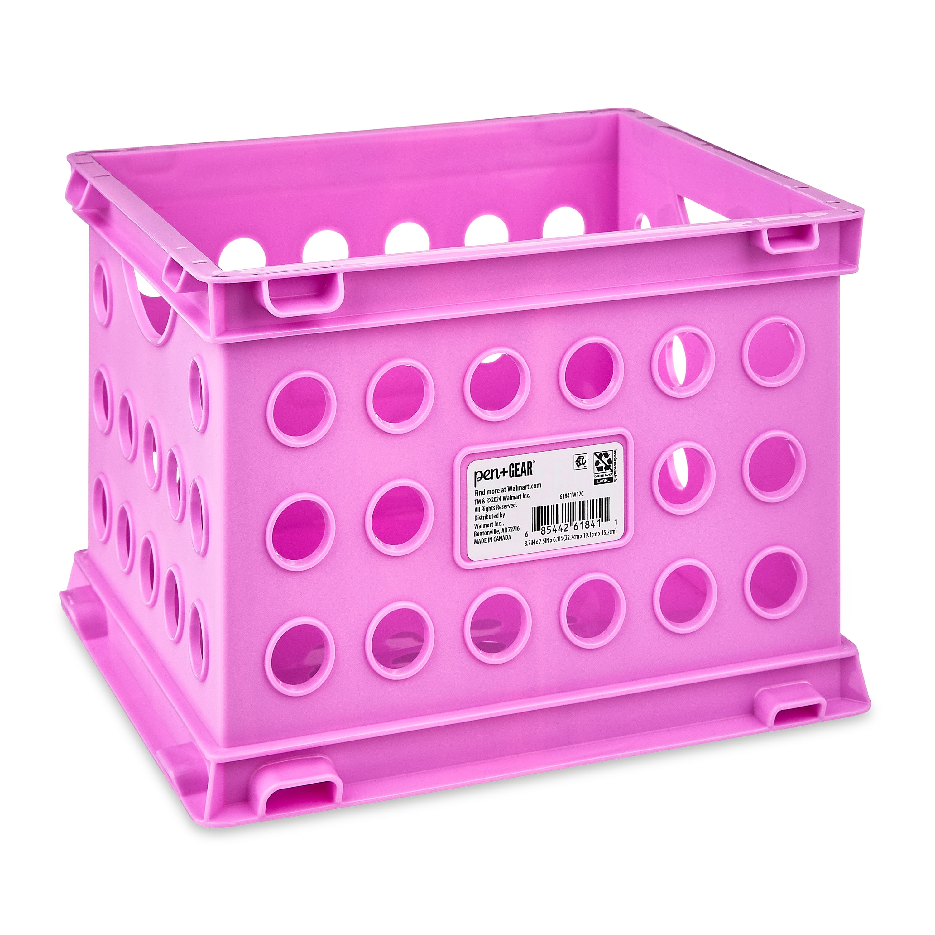 Pen+Gear Plastic Mini Crate, Modular Desktop Storage Box, Violet Glow ...
