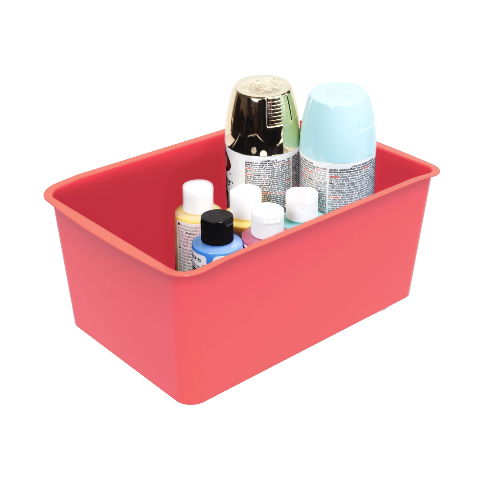 Pen+Gear Plastic Small Cubby Bin, Desktop Organizer, Coral, 6-Pack ...