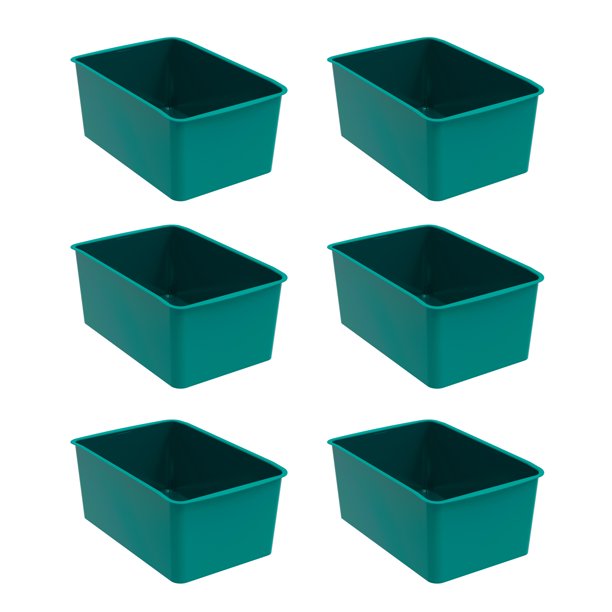 Pen+Gear Plastic Small Cubby Bin, Desktop Organizer, Emerald Green, 6 ...