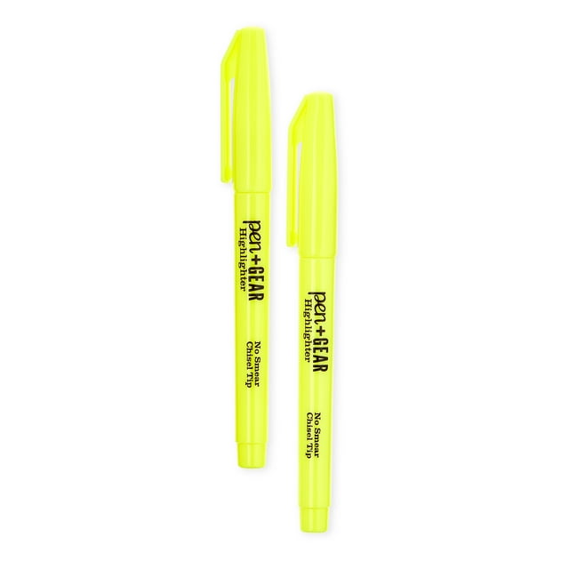 Pen+Gear Pocket Highlighter, Chisel Tip, Yellow, 2 Count - Walmart ...