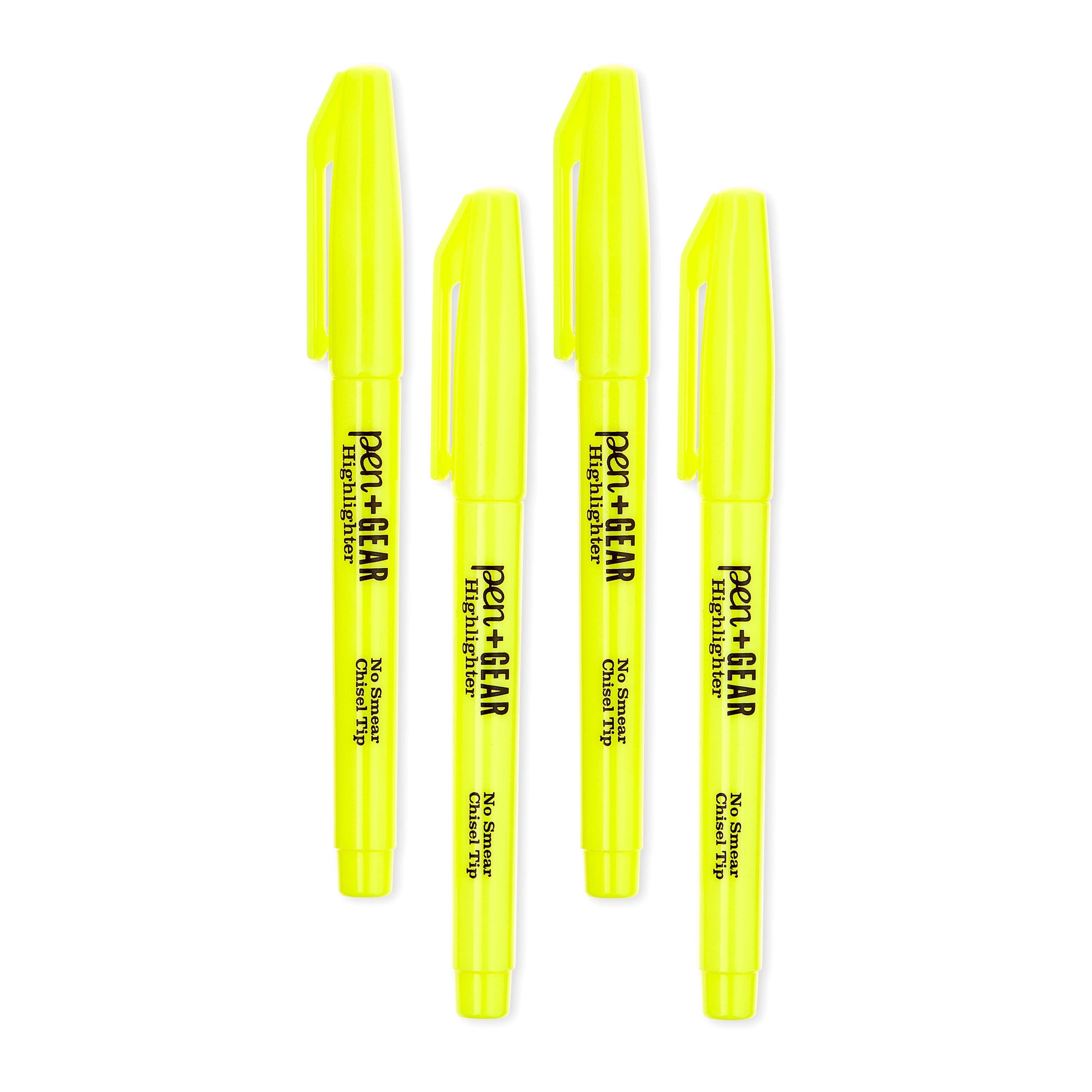 Pen+Gear Pocket Highlighters, Chisel Tip, Yellow Fluorescent Ink, 4 ...