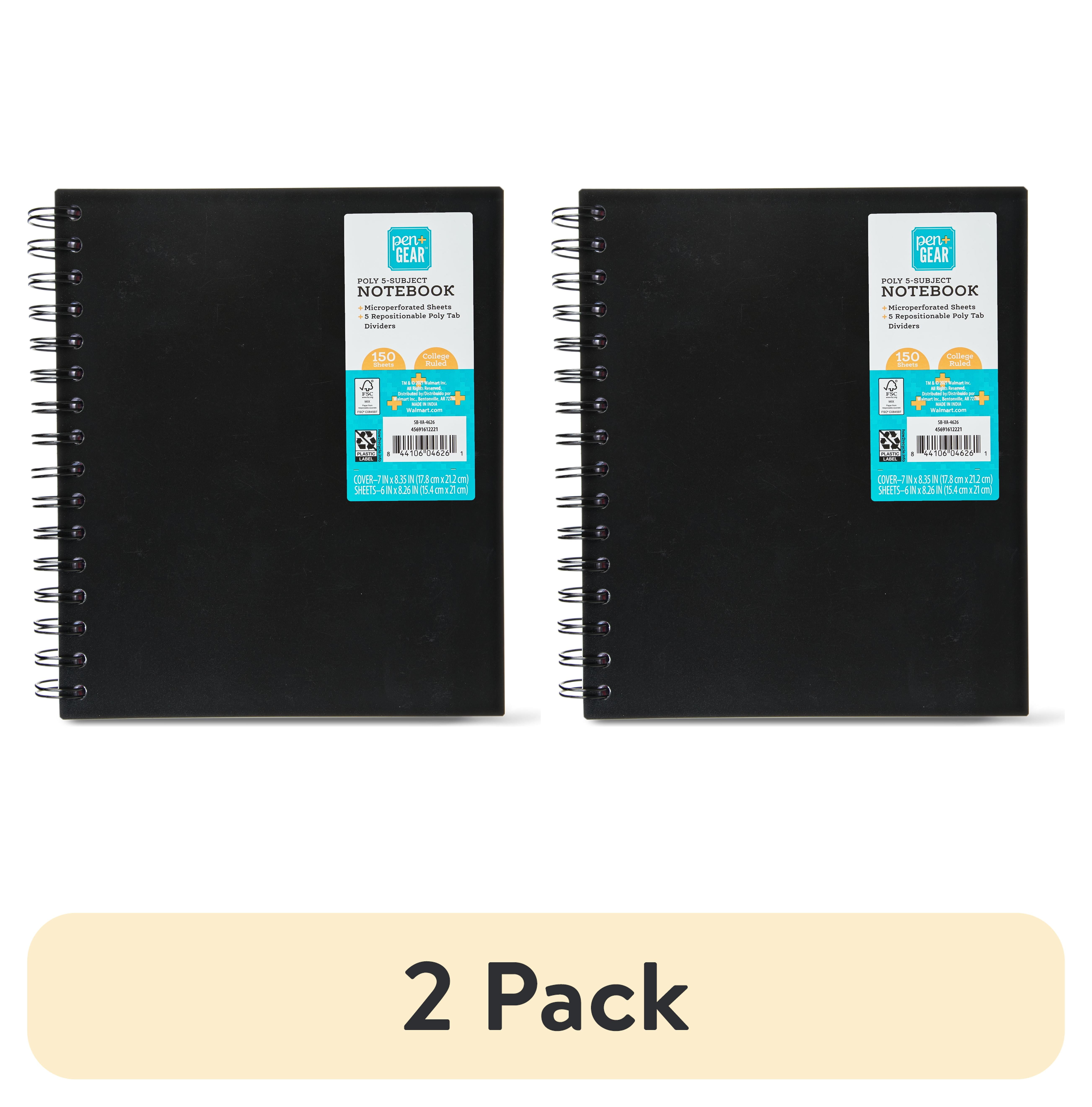 (2 pack) Pen+Gear Poly 5-Subject Notebook, College Ruled, 150 Sheets ...