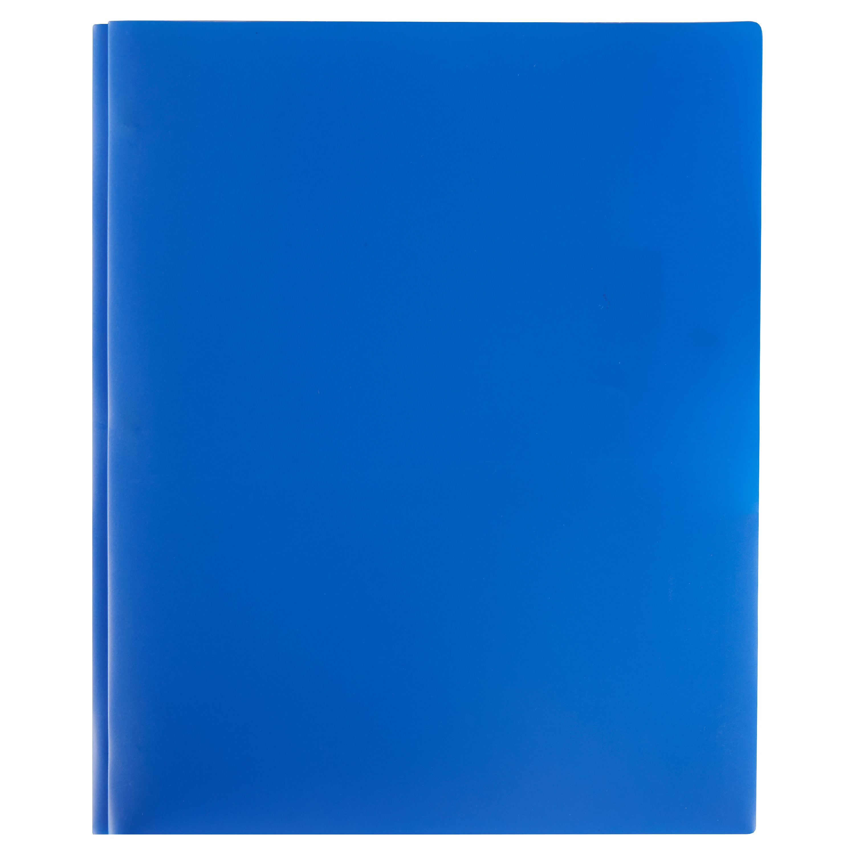 Pen + Gear Poly Folder, 2-Pockets with Prongs, Blue, Letter Size ...