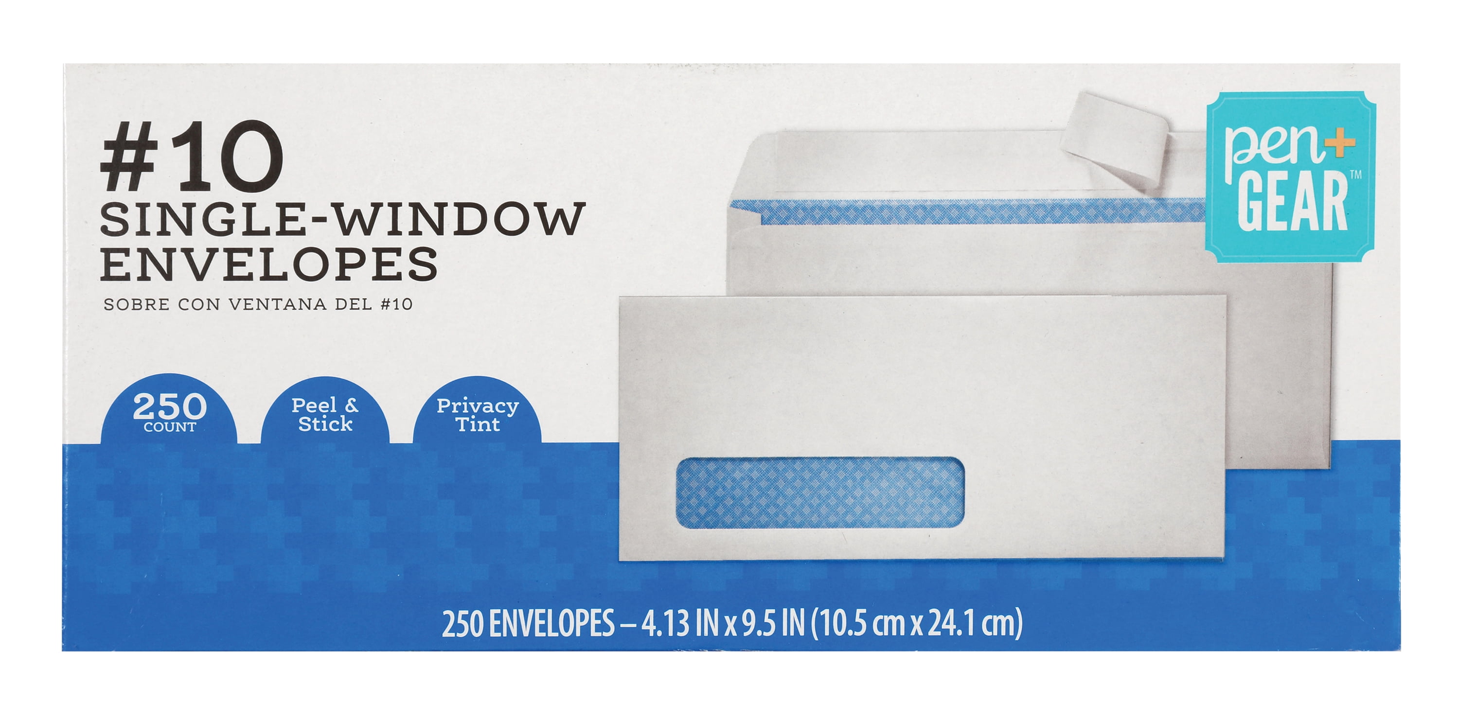 Pen+Gear Privacy Window Envelopes, Size #10 (4.12" x 9.5"), 24 lb ...