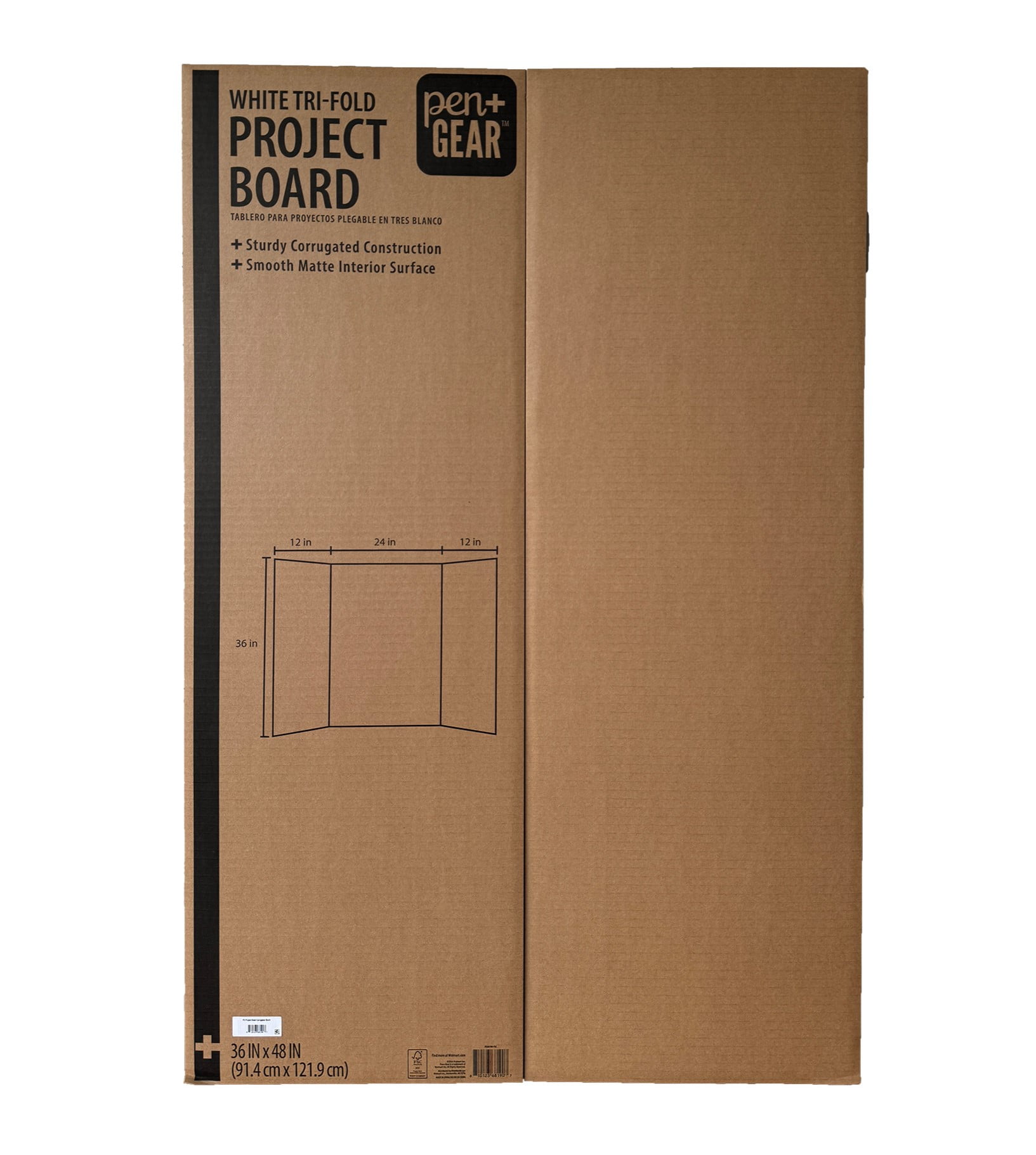 Pen+Gear White Tri-Fold Corrugated Project Board, 36" x 48" - Walmart ...