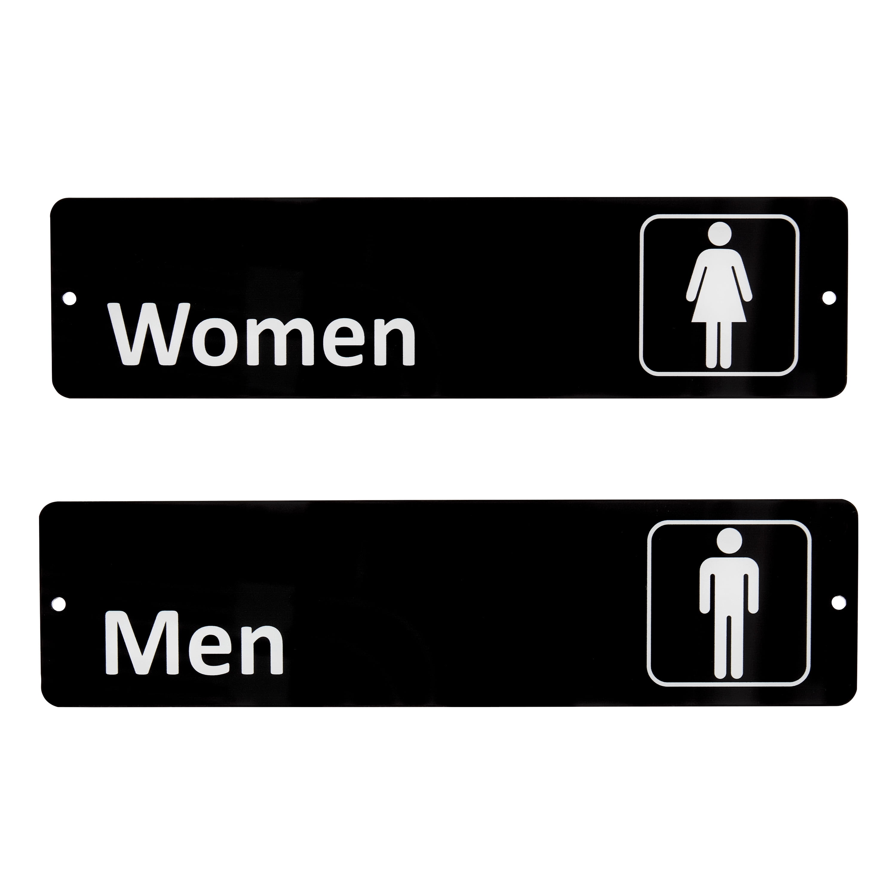 Pen+Gear Restroom Sign, 2x8 Inches, Black Acrylic, Durable, Easy ...