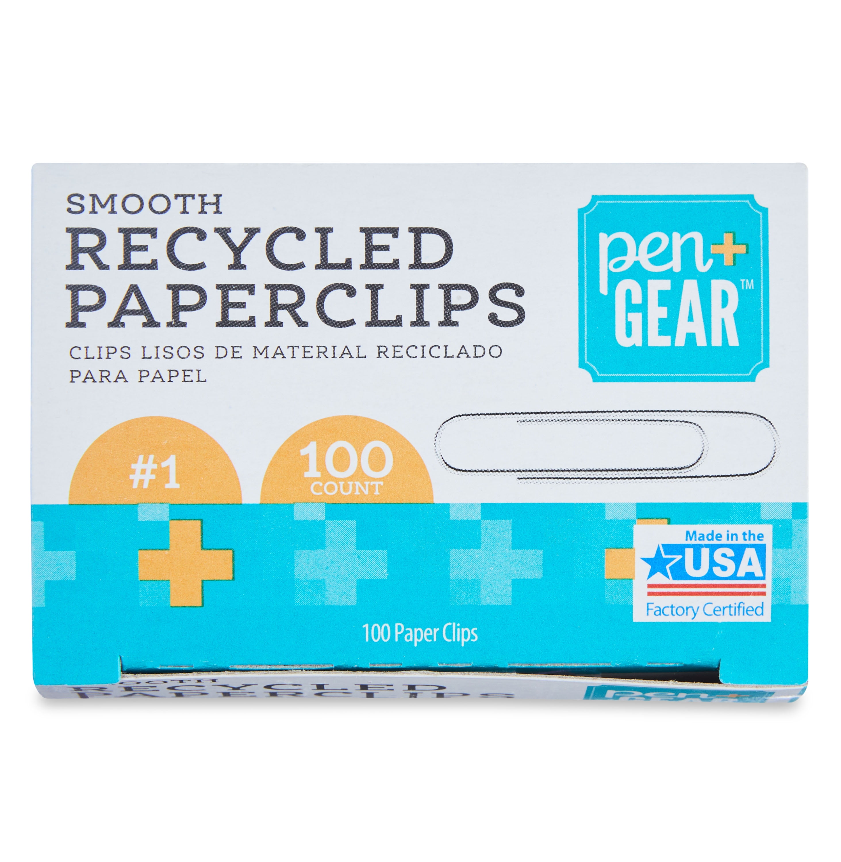 Pen + Gear Recycled Paper Clips, Smooth Finish, #1 Size, 1 1/4" x 1/4 ...