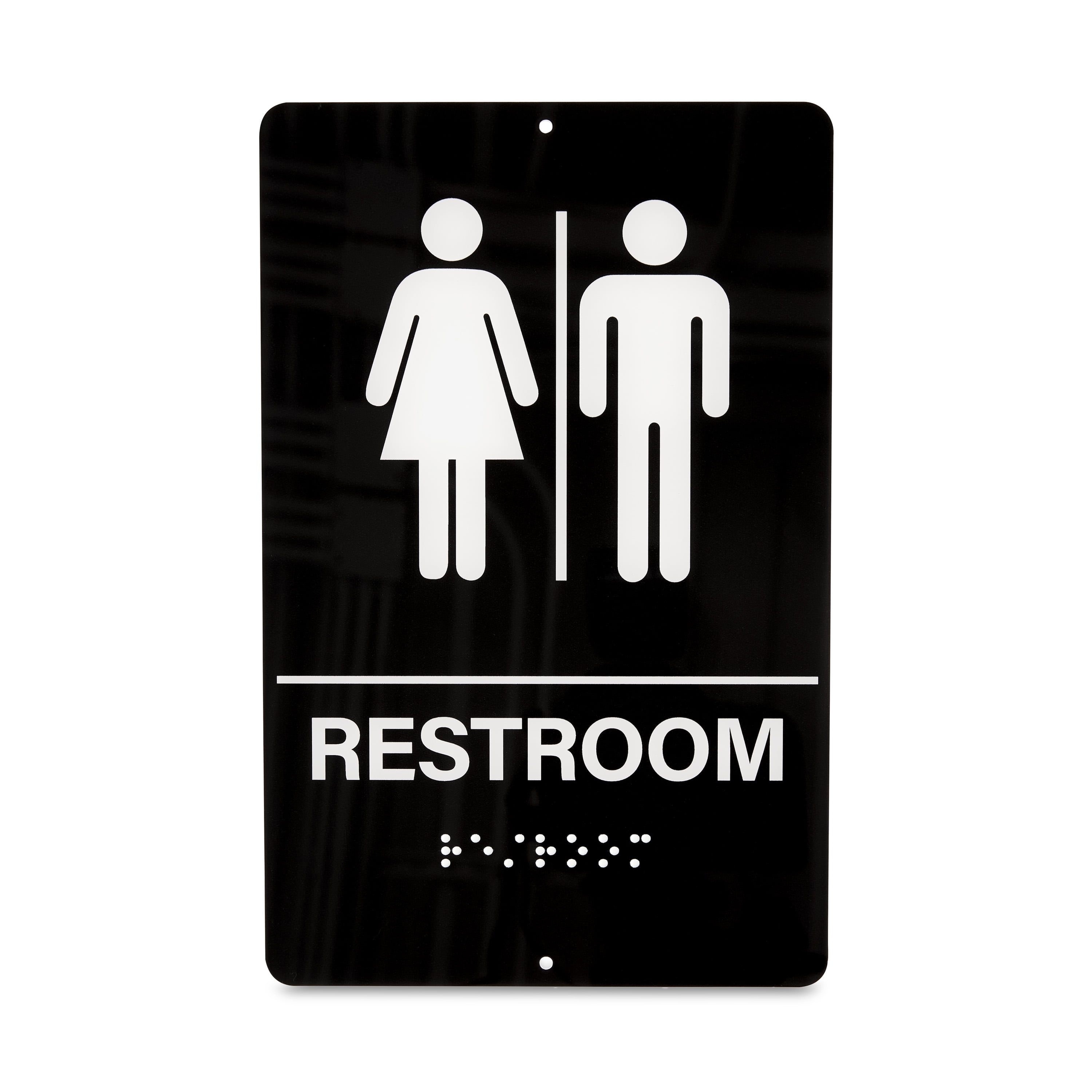 Pen+Gear Restroom Sign 6x9 Inches Black Acrylic Easy Installation Clear ...