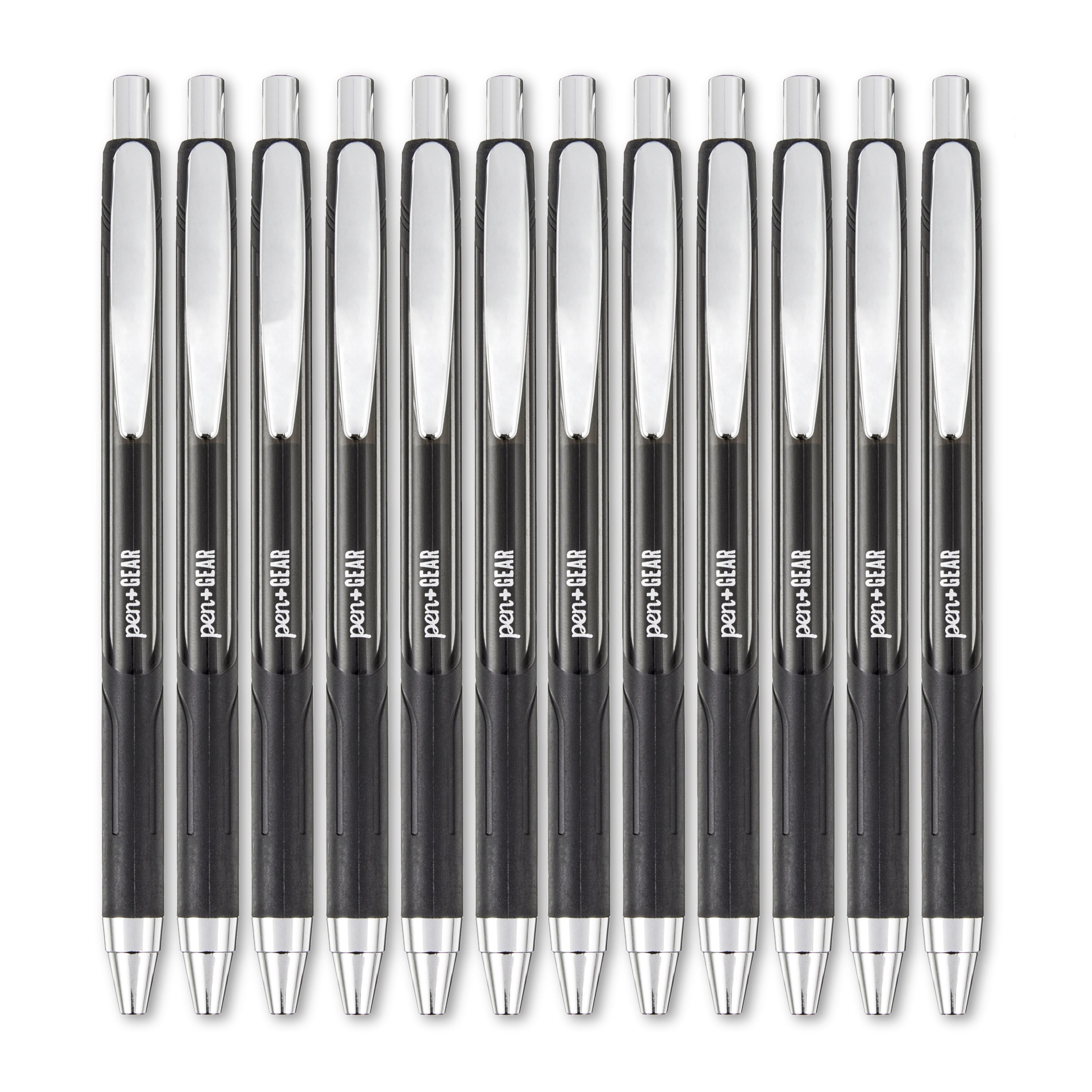Pen+Gear Retractable Gel Pens Black 0.7mm Medium Point Pack of 12 for ...