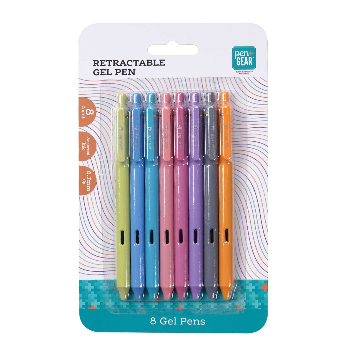 Pen+Gear Retractable Gel Pens, 0.7mm, Assorted Colors, 8 Count ...