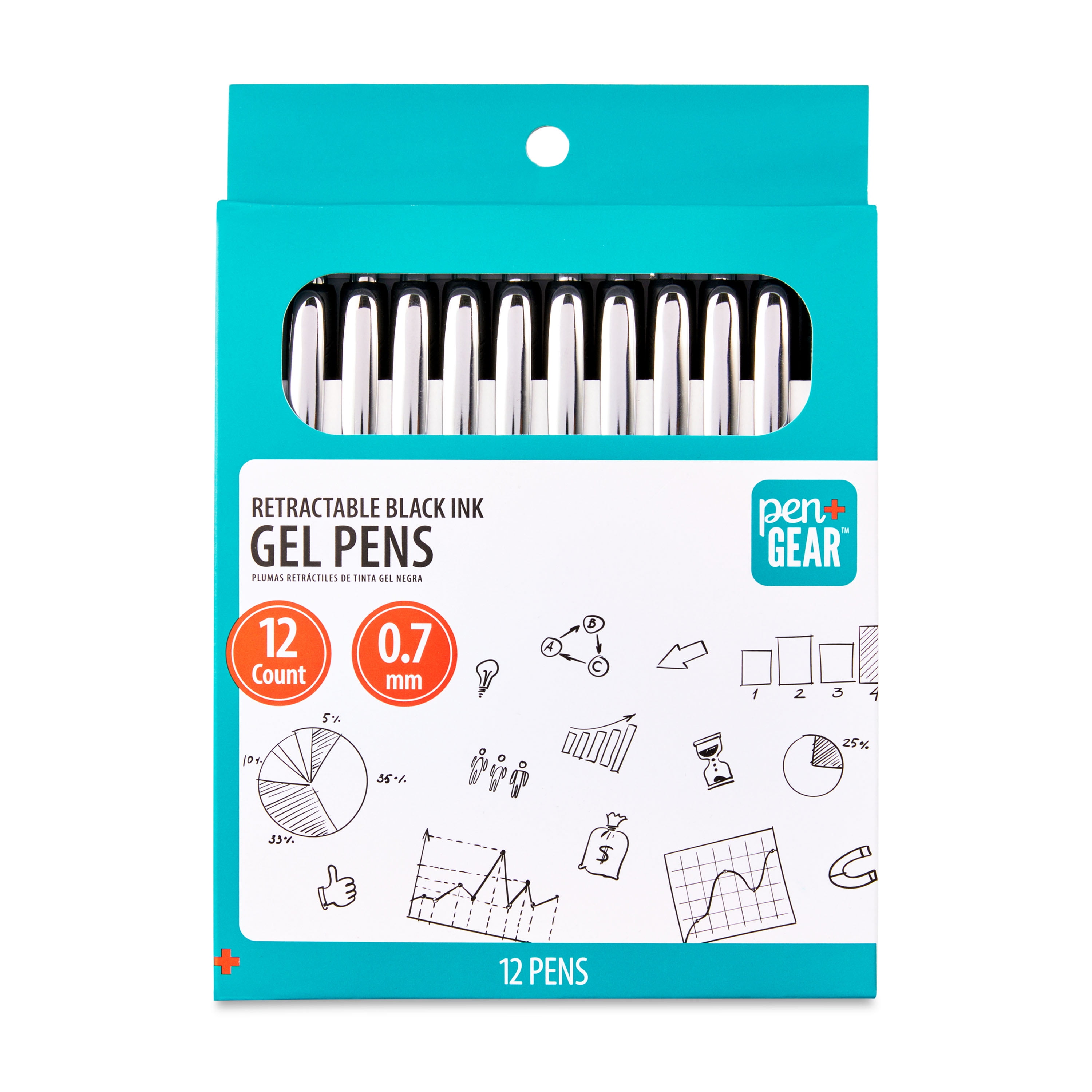 Brandclub - Pen+Gear Retractable Gel Ink Pens, Medium point, 0.7mm ...
