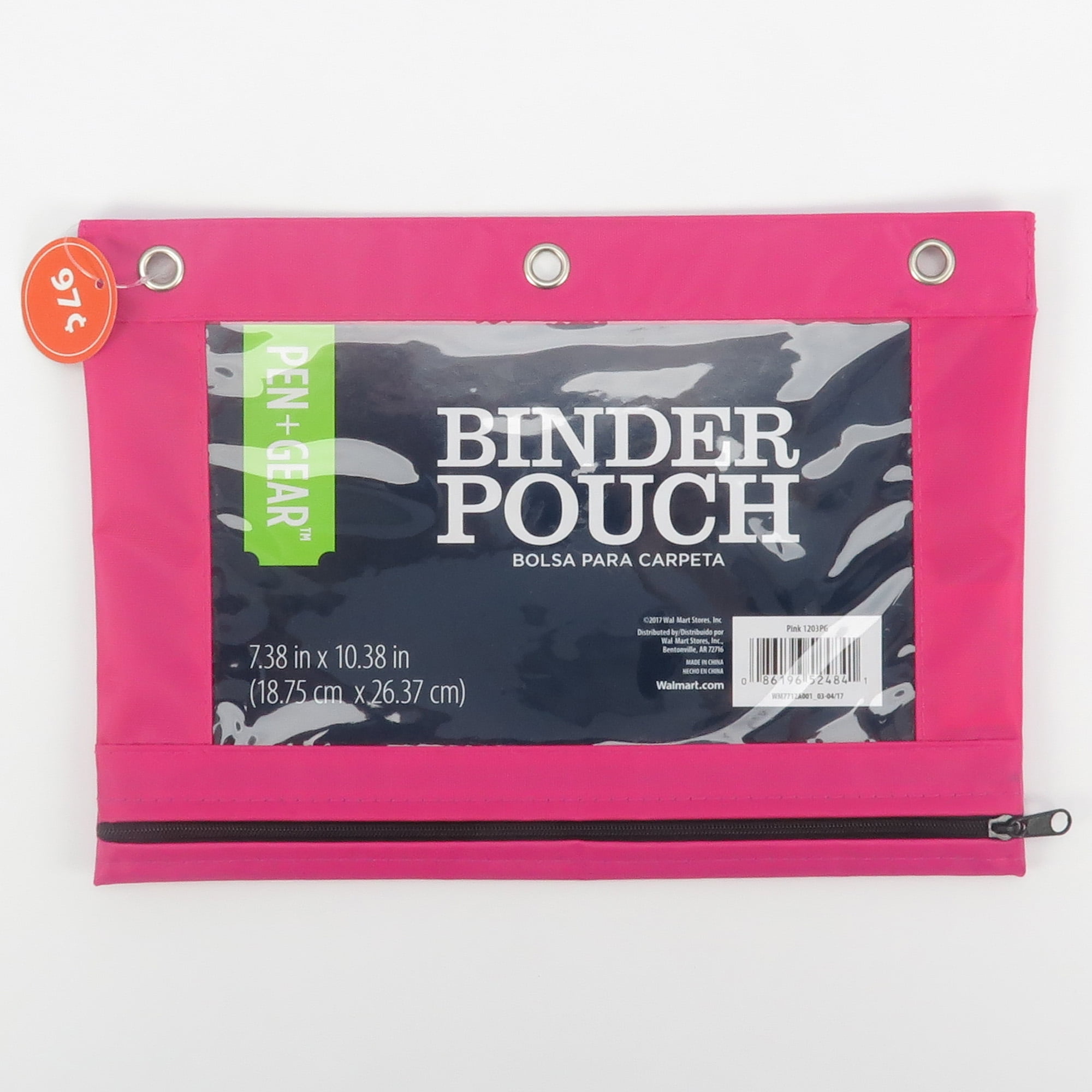 Pen+Gear Rivet enforced Holes Pencil Case, Pink - Walmart.com