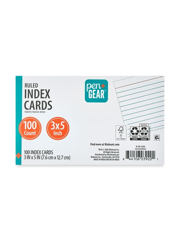 Index Cards in Paper - Walmart.com