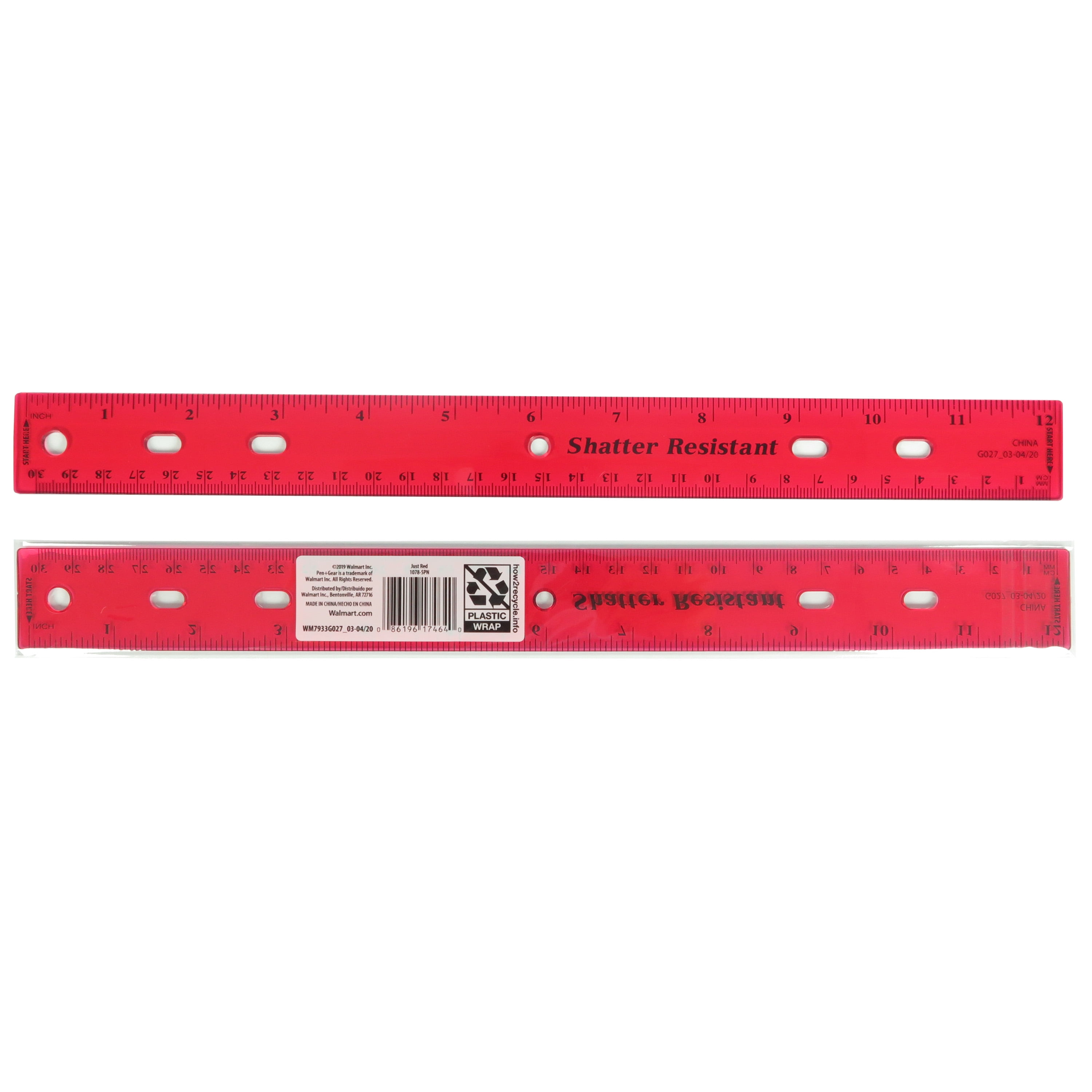 Pen + Gear Ruler Red - Walmart.com