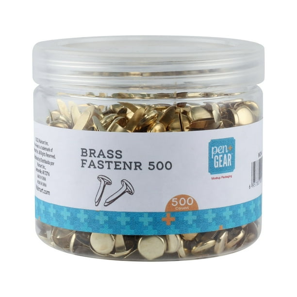 Pen+Gear School Smart Fastener, No 2, 1/2 in Brass Plated,500 Count ...
