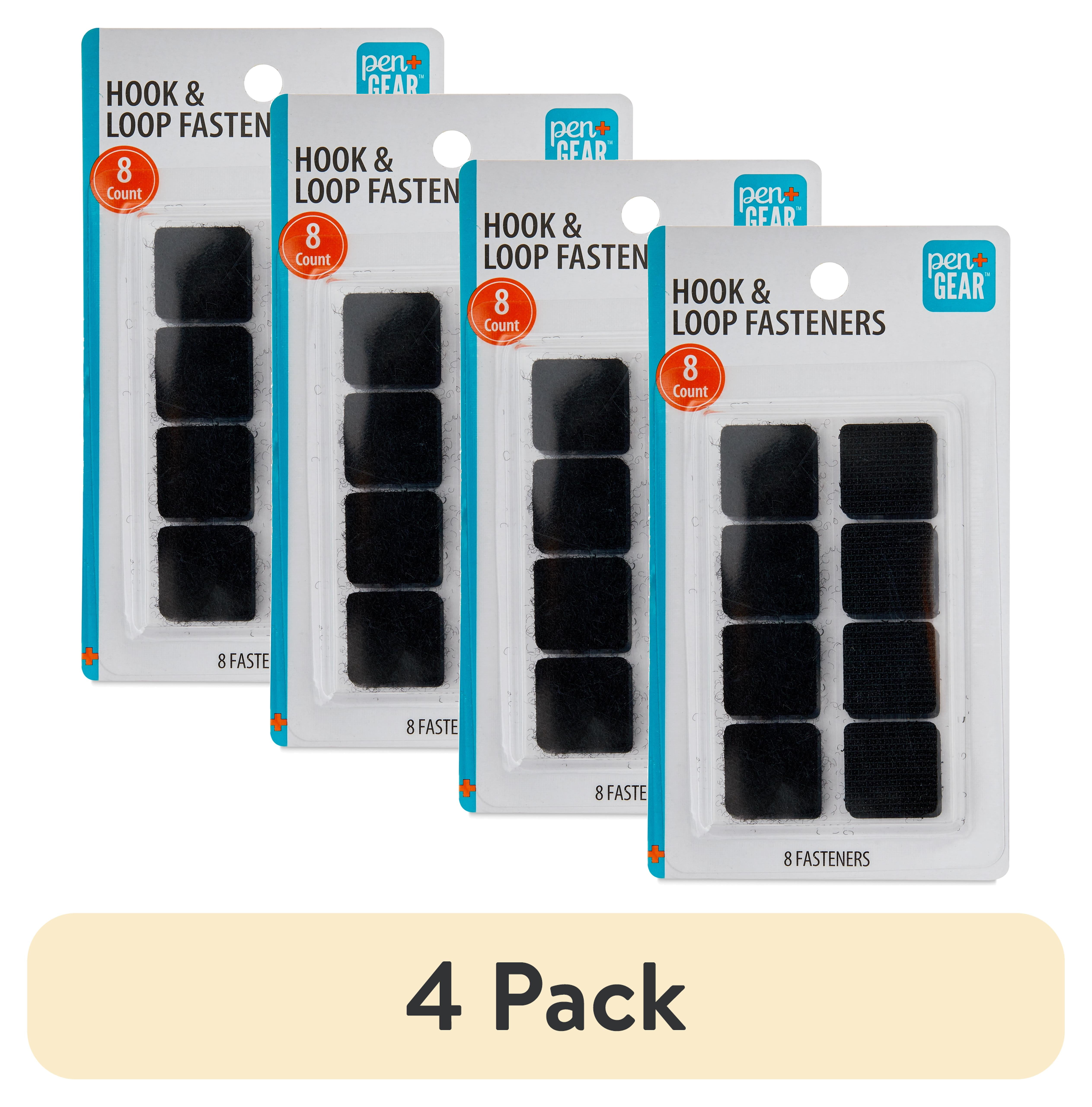 (4 pack) Pen+Gear Self-Adhesive Hook & Loop Fasteners, Black, 8 Count ...