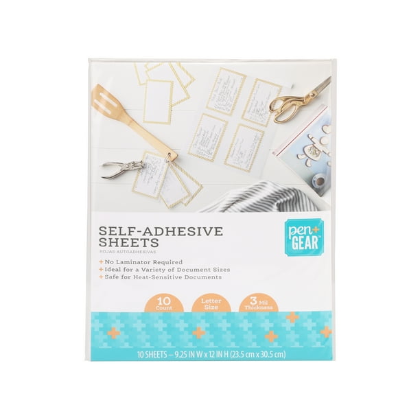 Pen+Gear Self Adhesive Sheet, No Machine Needed, 9.25 x 12 inch, 10 ...