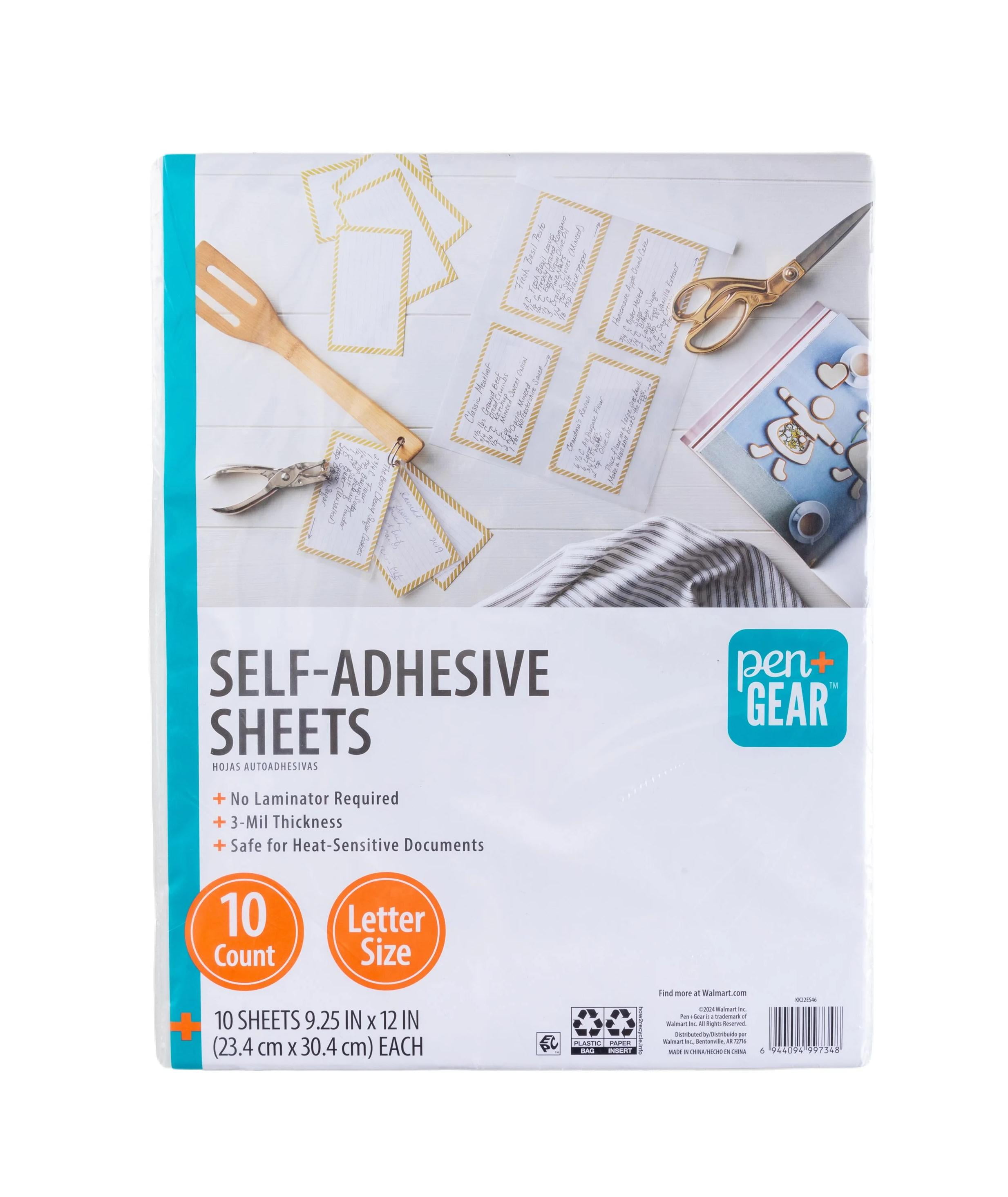 Pen+Gear Clear Self-Adhesive Pocket Folders, 9.25" x 12", 10 Sheets ...