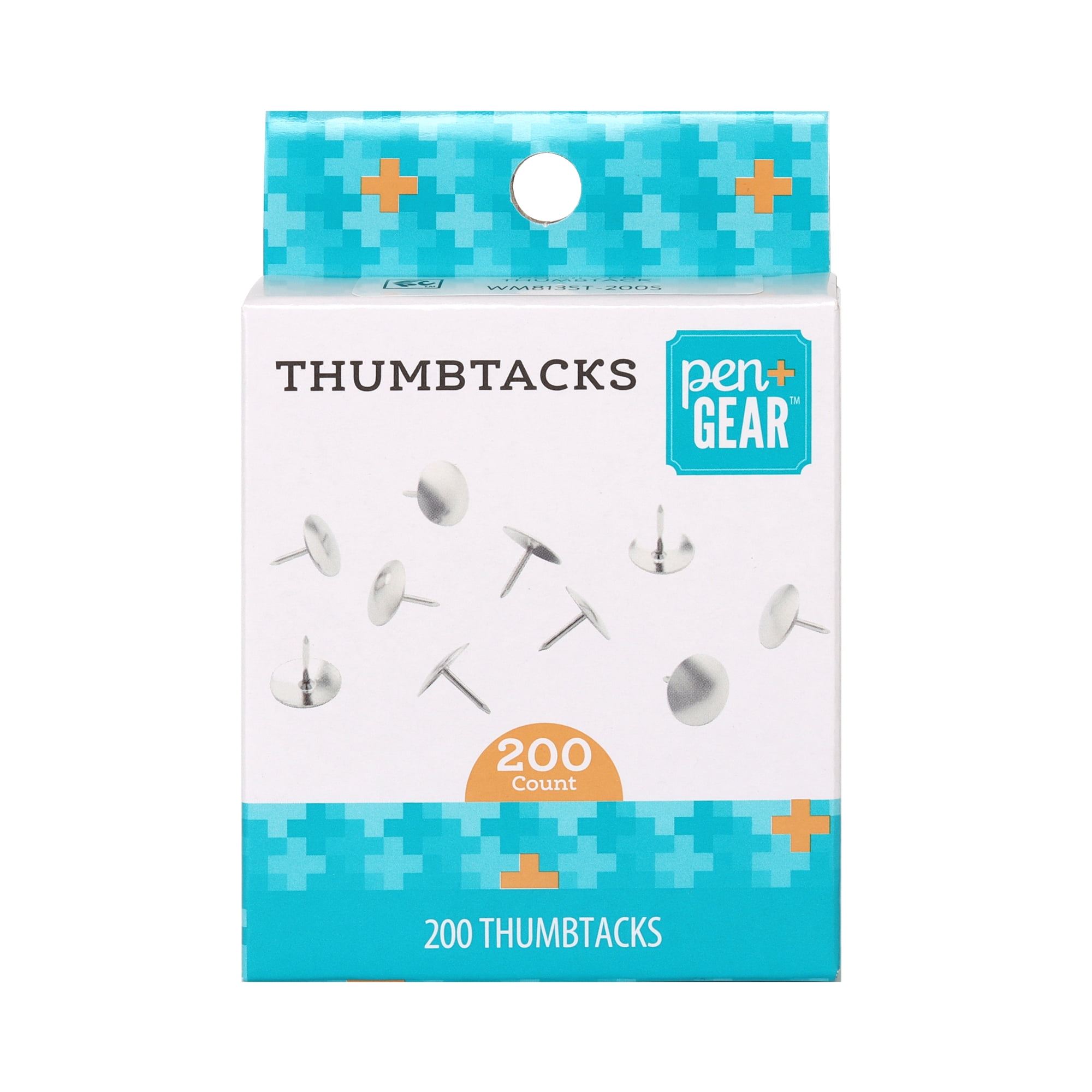 Pen + Gear Silver Steel Precision Crafted ThumbTack Thumbtacks 200 ...