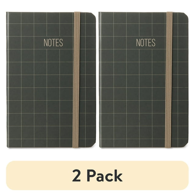 (2 pack) Pen+Gear Small Journal with Elastic Closure, Taupe, 3.75" x 5. ...