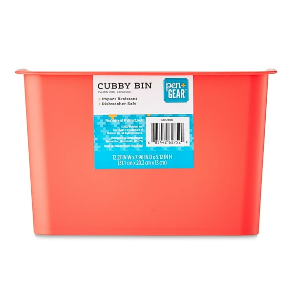 Pen+Gear Small Plastic Desktop Organizer Cubby Bin, Coral - Walmart ...