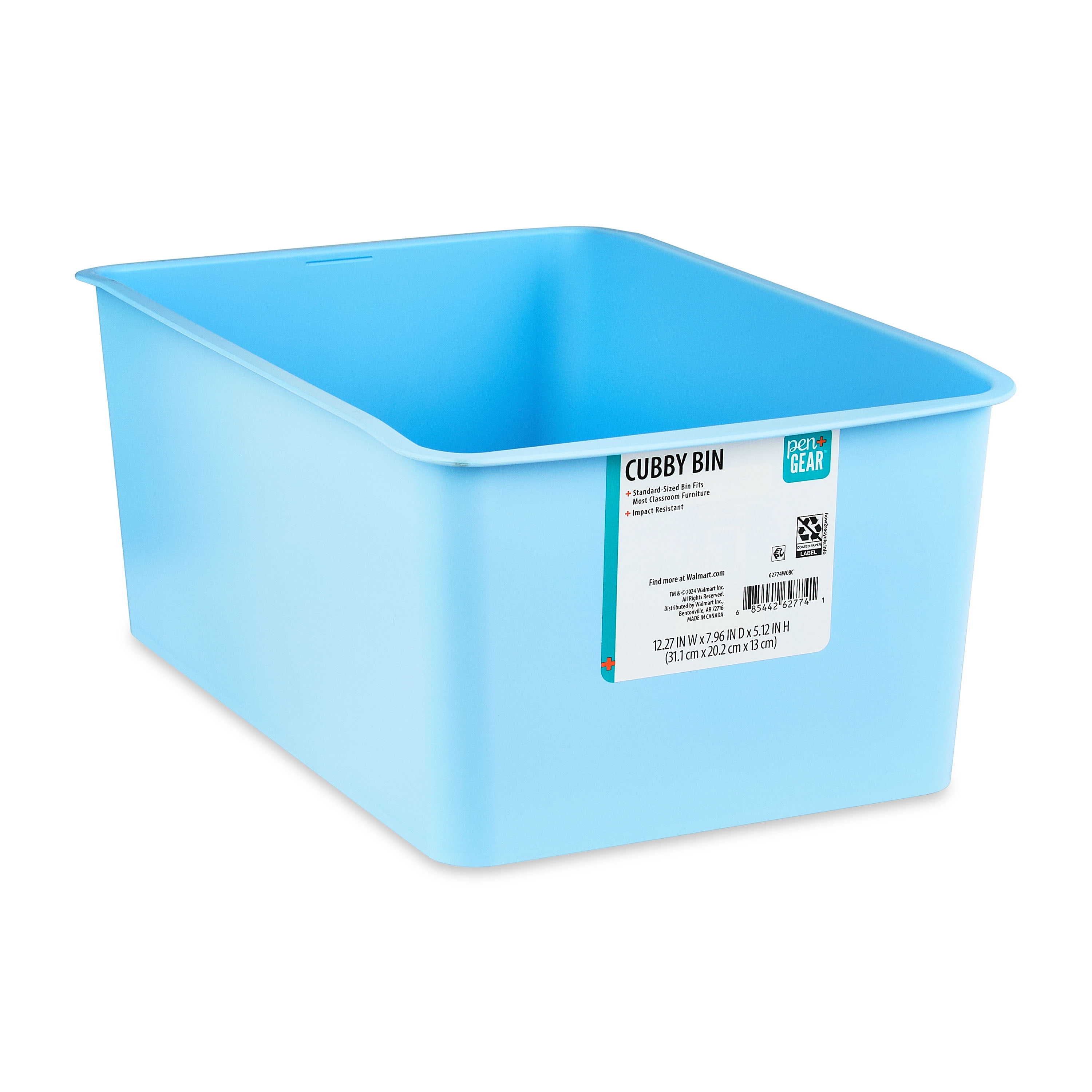 Pen+Gear Plastic Cubby Bin, Small Desktop Organizer, Sky Blue, 1-Pack ...